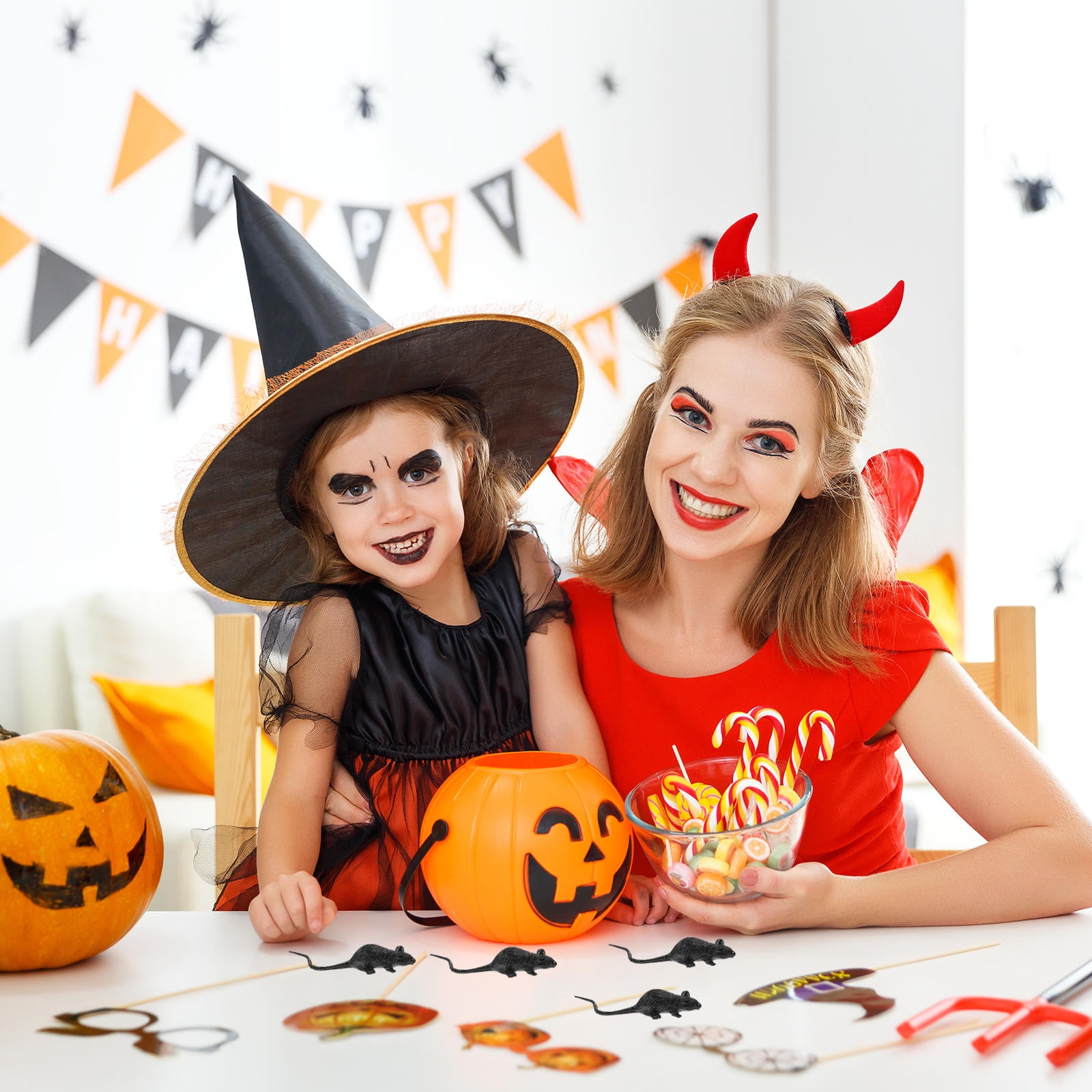 MLINS Halloween Decoration Scary Rat Props Made of PVC Black Color ...