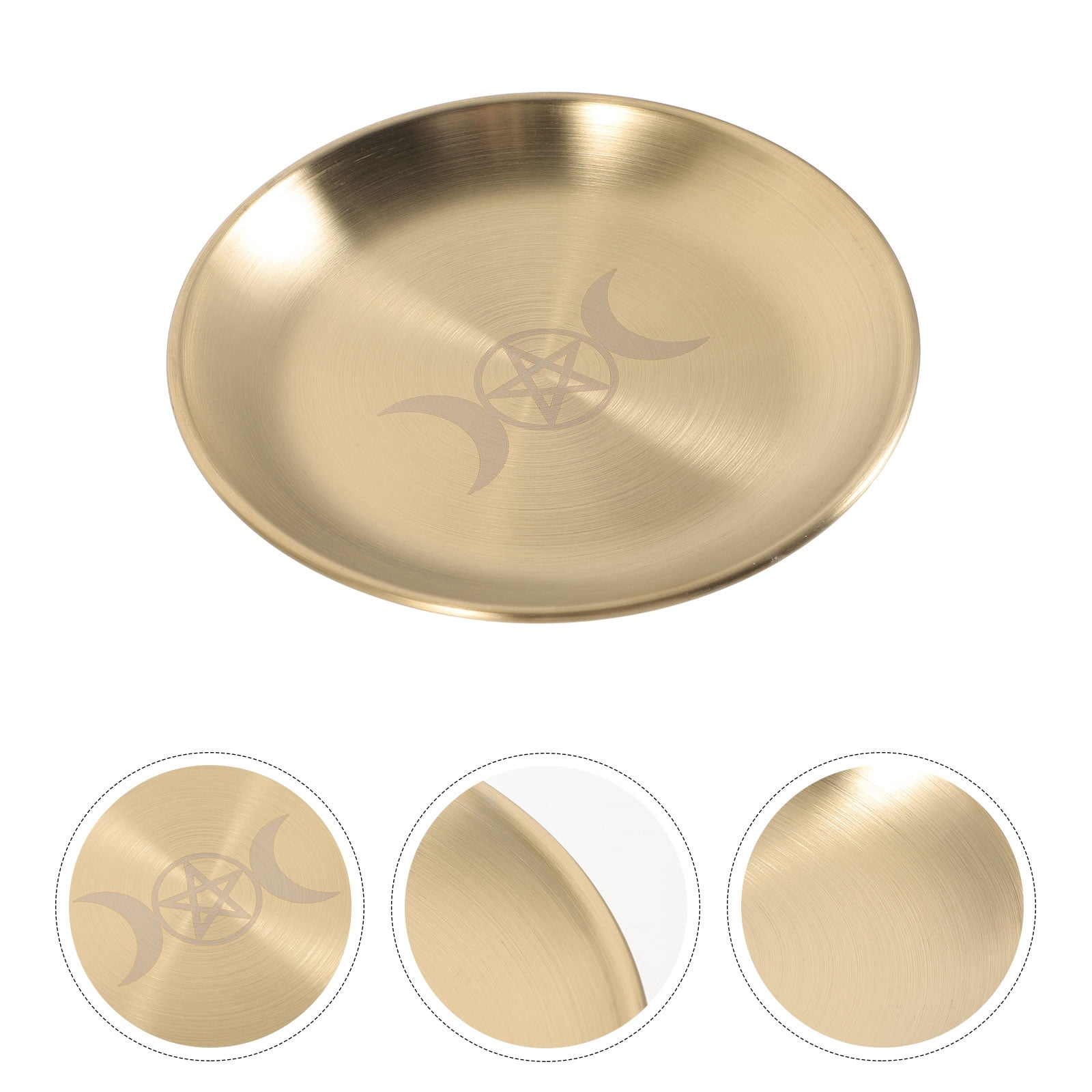 MLINS Halloween Pentacle Gold Plate Ritual Supplies Witch Altar Tray ...