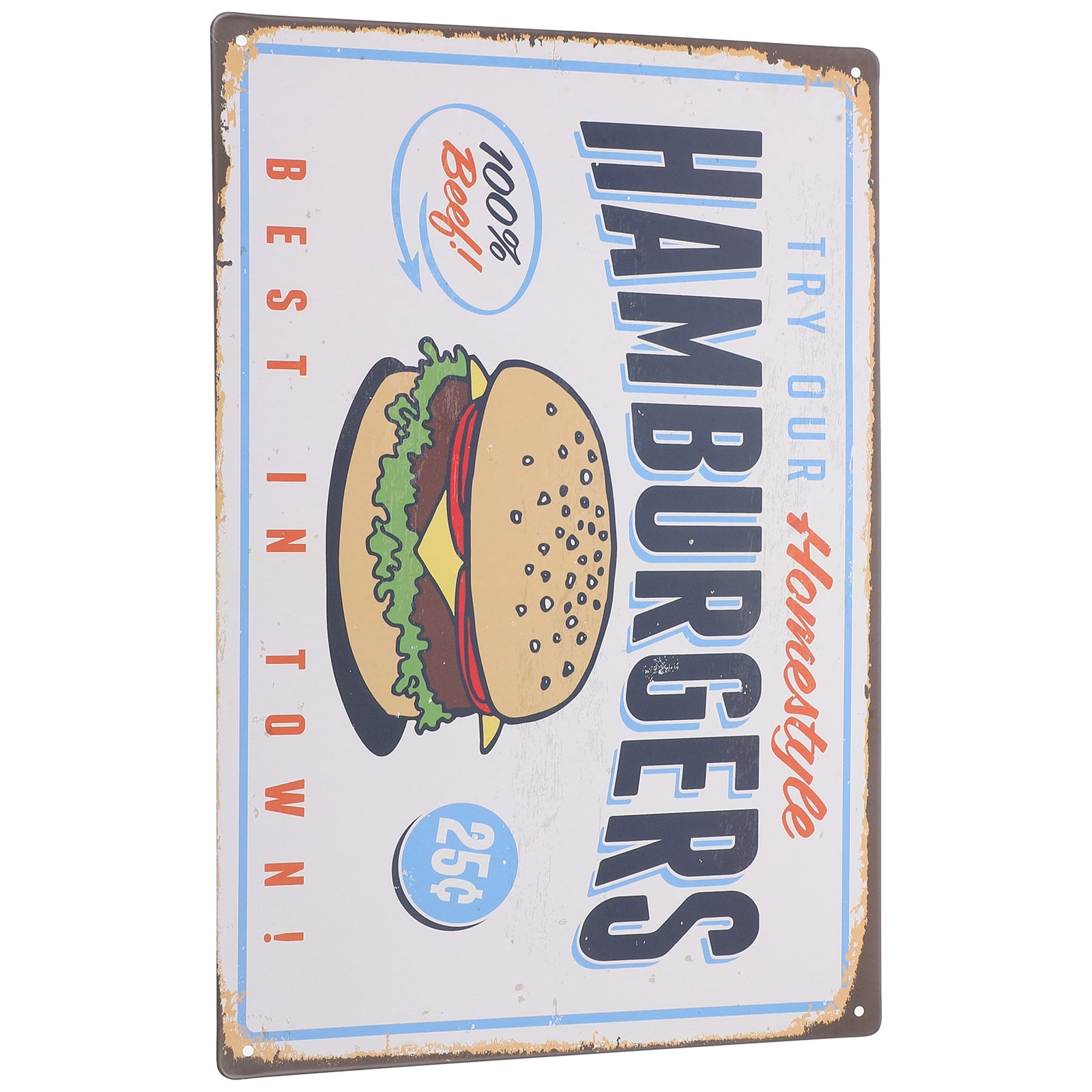 MLINS Hamburger Sign Retro Signs Garden Bar Signs Cafe Decoration ...
