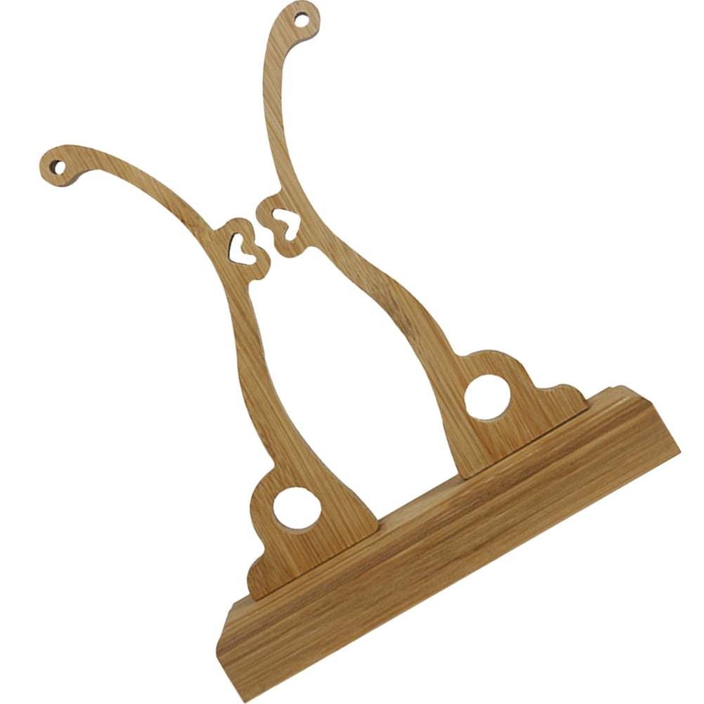 MLINS Hand Fan Holder Bamboo Crafts Round Hand Fan Display Holder Stand ...