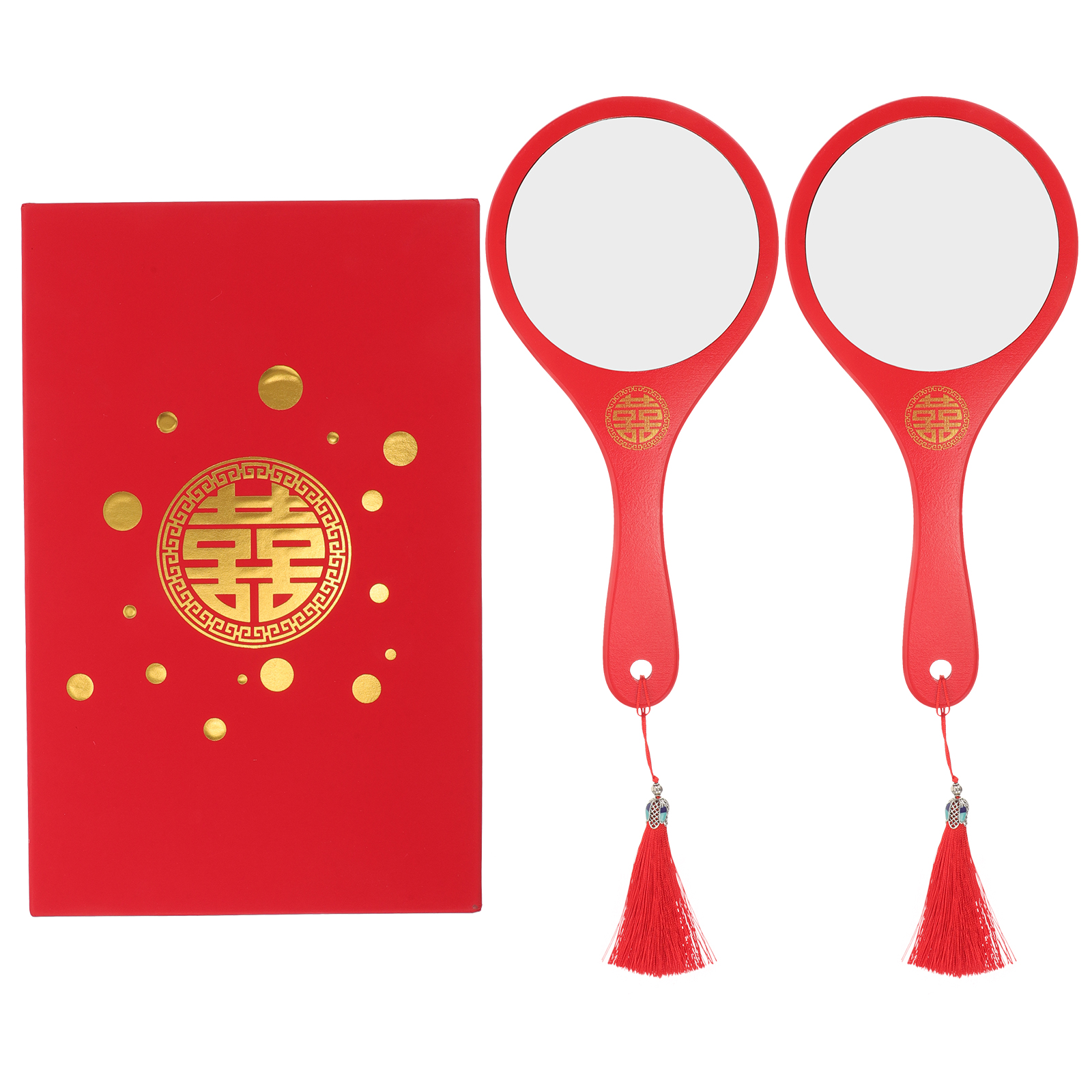 MLINS Hand Held Mirrors with Handle Magnifying Vanity Bridesmaid Red ...