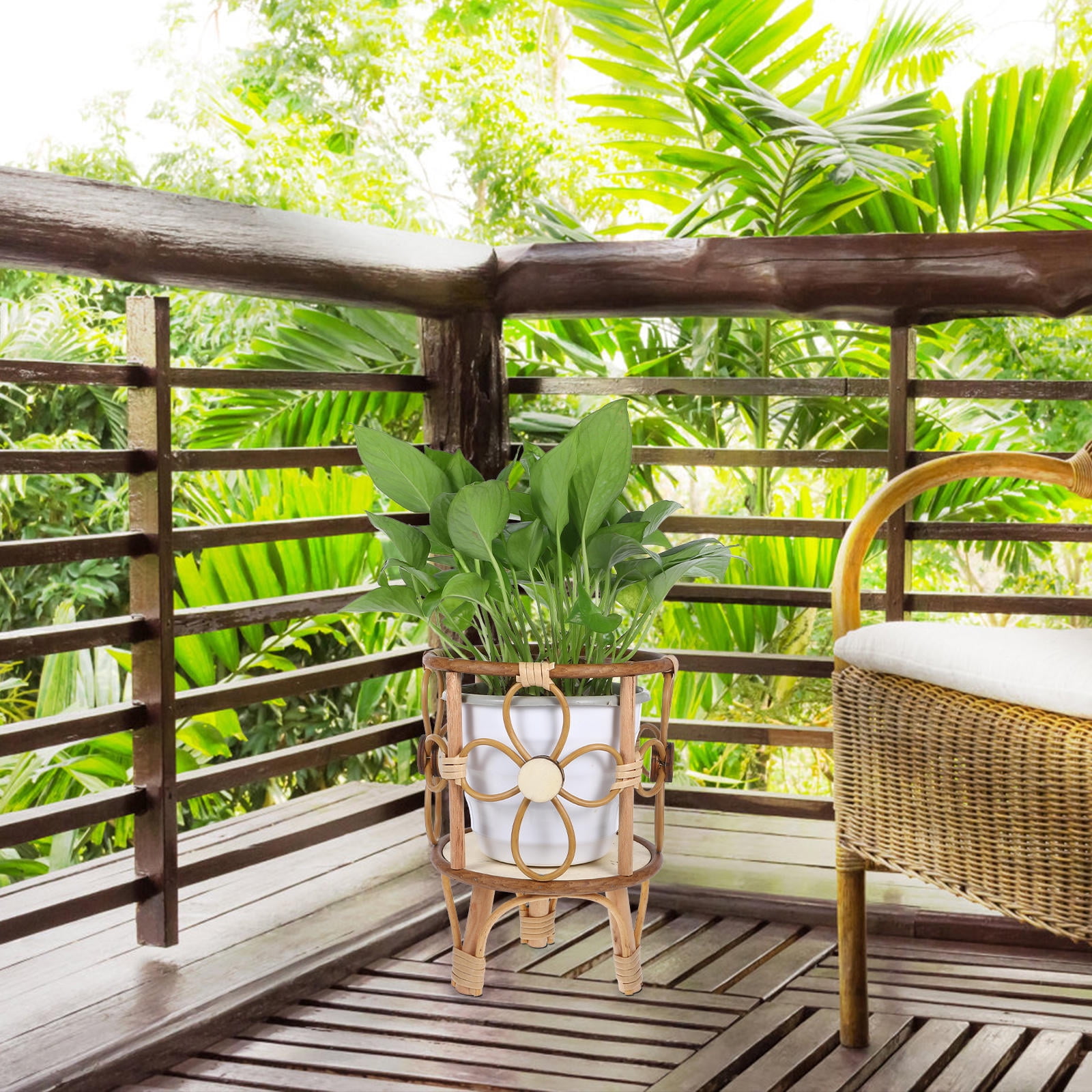 MLINS Handmade Planters Stand Handwoven Flower Pot Holder With Legs ...