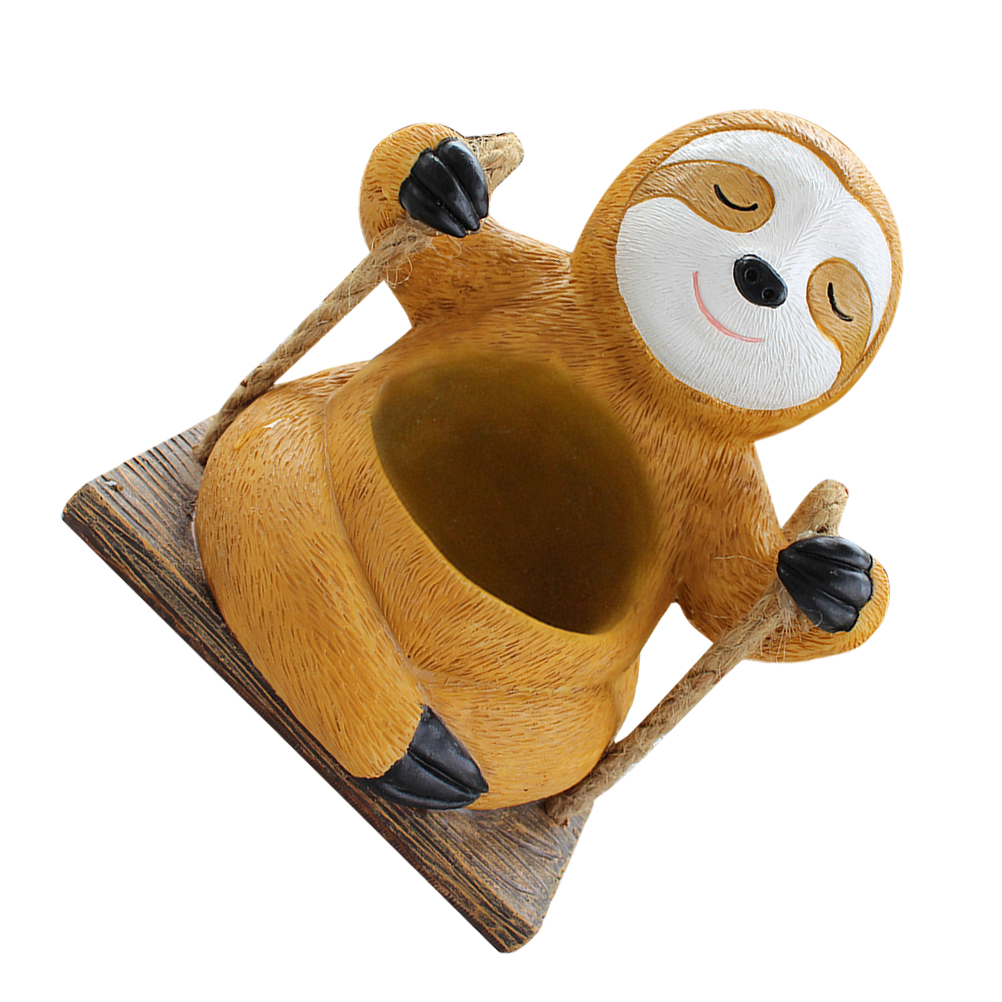 MLINS Hanging Sloth Planter Cactus Pot Pretend Meat Prop Loaf Triple ...