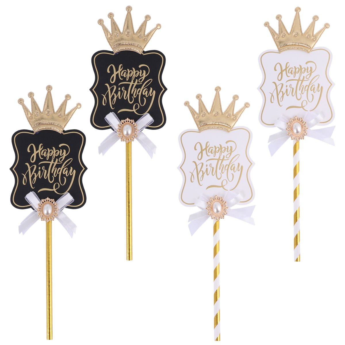 MLINS Happy Birthday Cake Topper Assorted Color Paper Cupcake ...