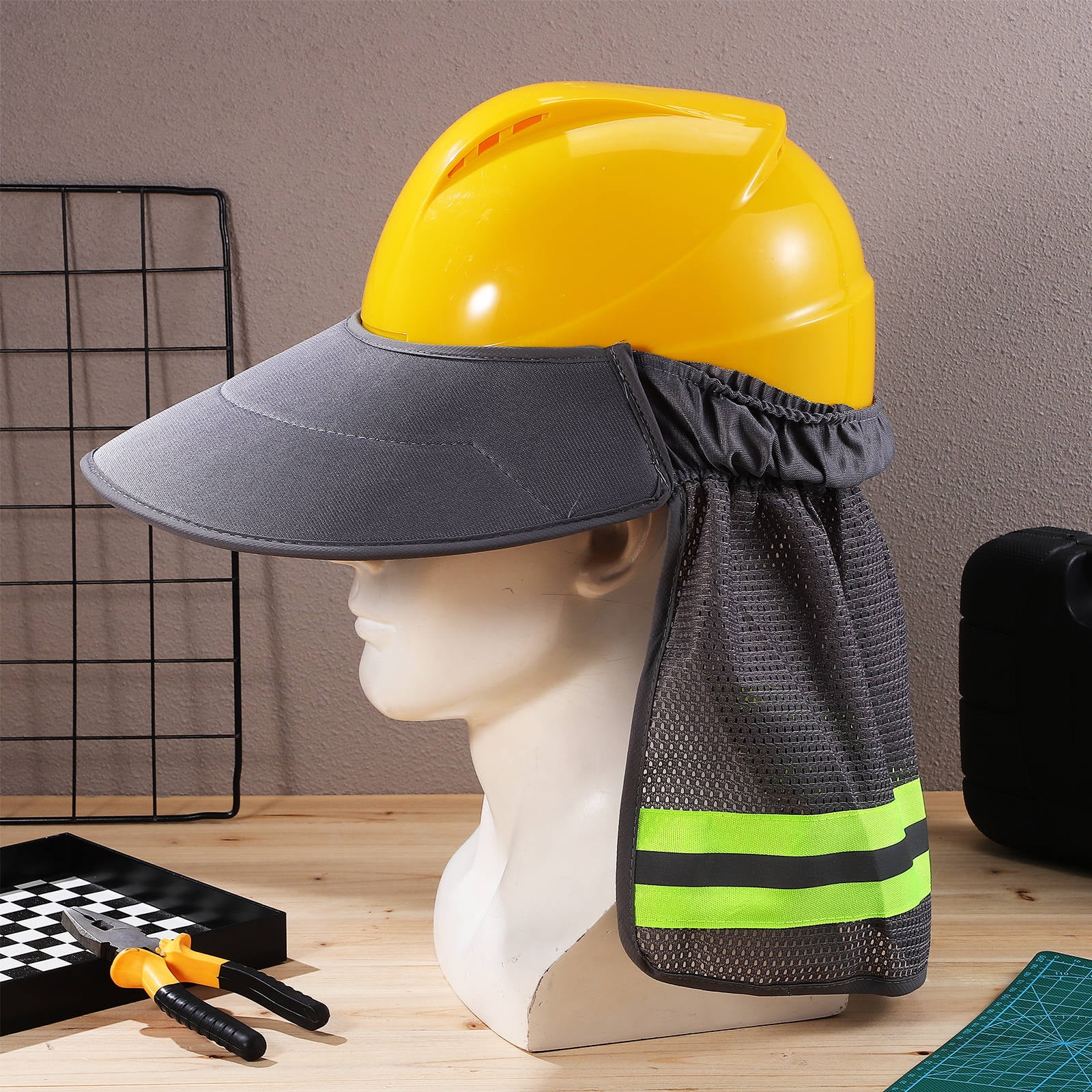 DINHEAROM Construction Safety Helmet Sun Protection 1 Set 11.4X10.8X9 ...