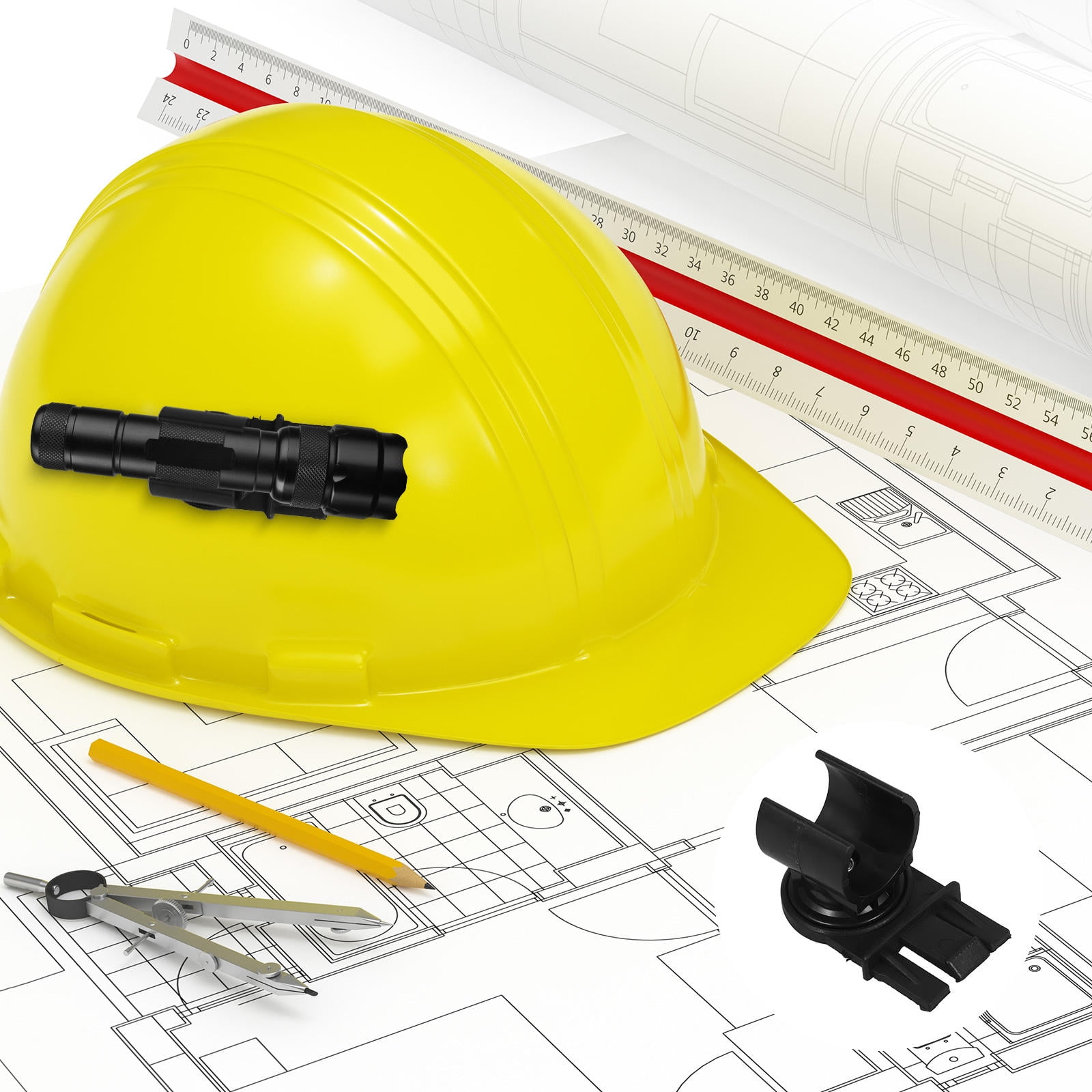 MLINS Headlamp Mount Bracket Hard Hat Light Clip Helmet Flashlight ...