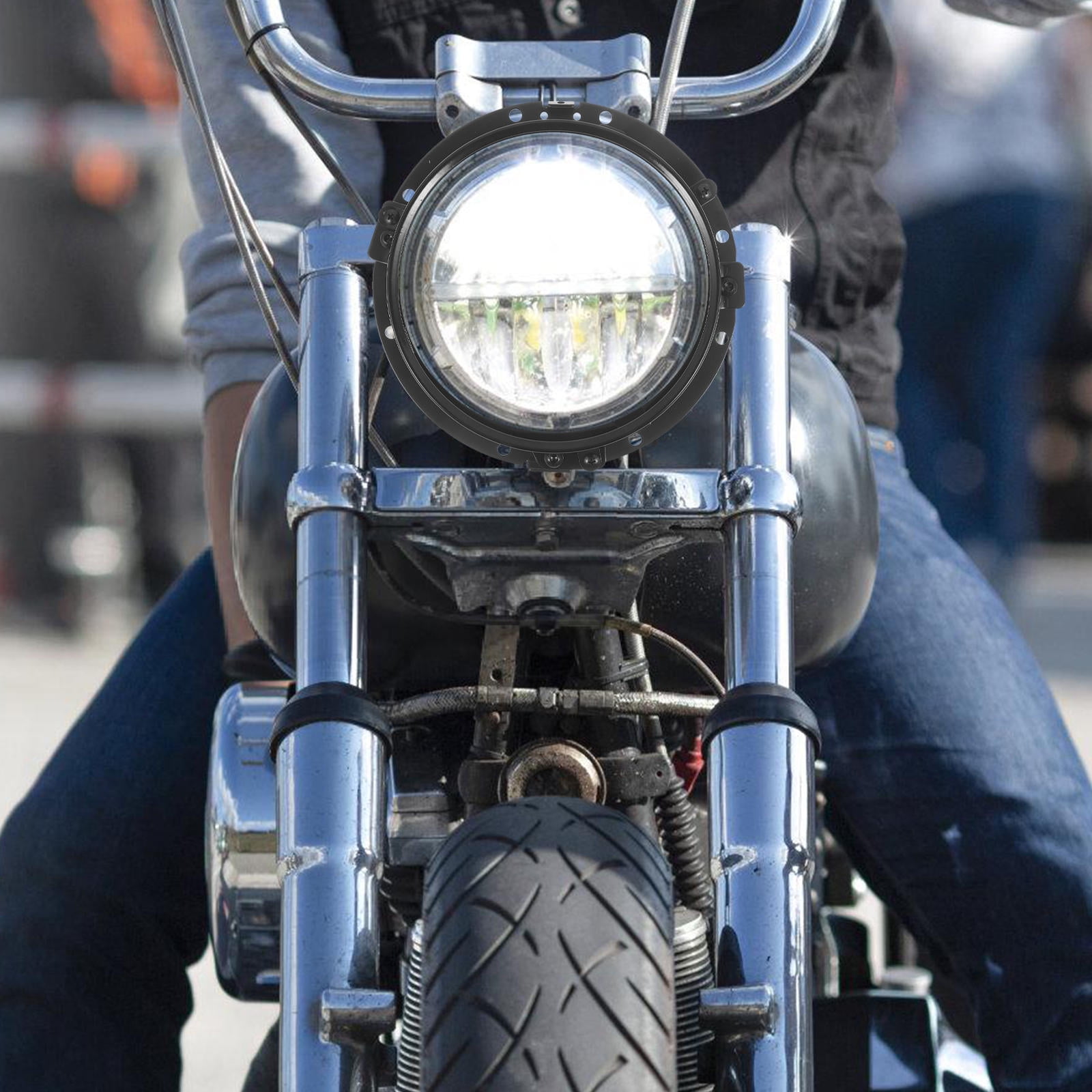 MLINS Headlight Bracket Round Motorcycle Headlight Holder 7 inch Head ...