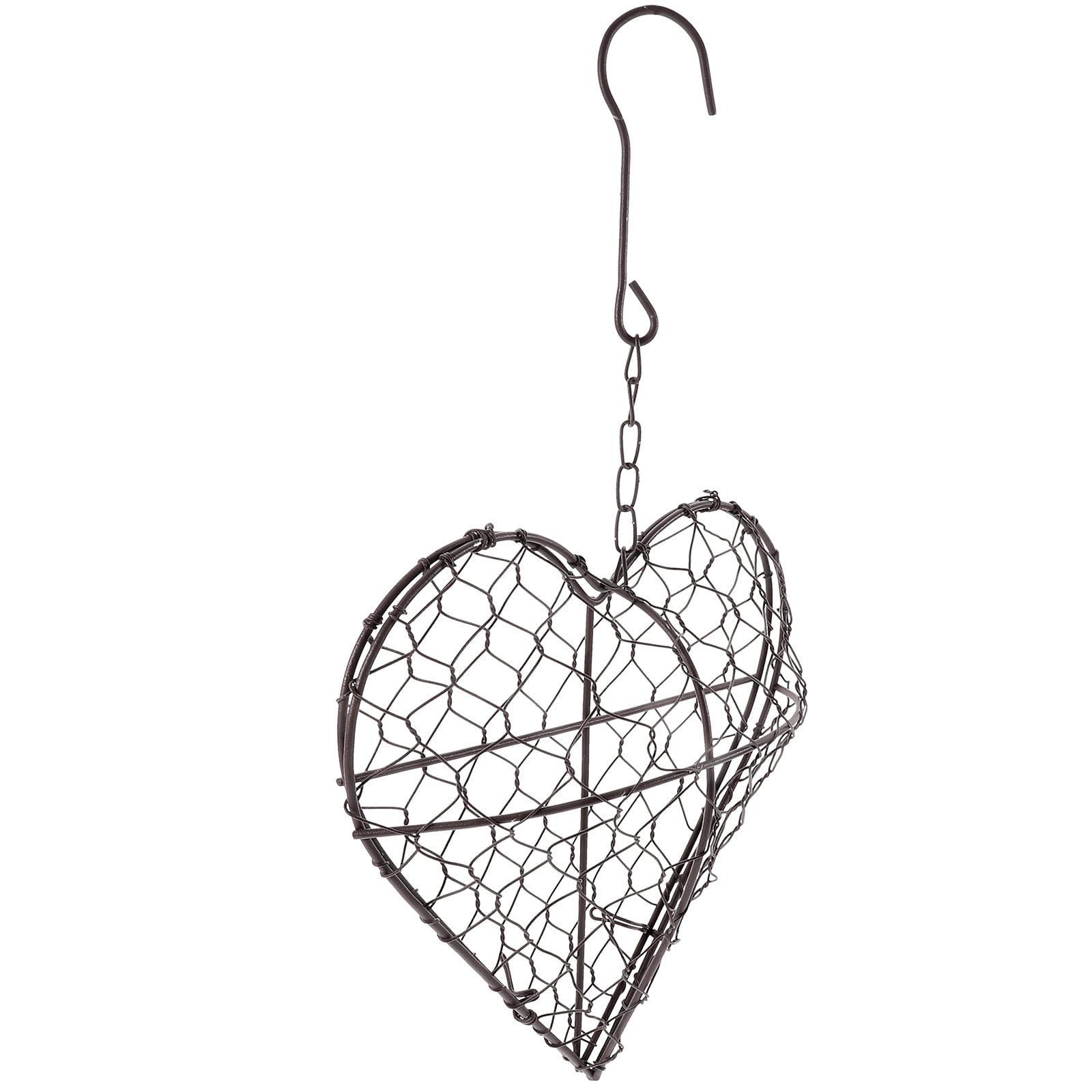 MLINS Heart Shape Iron Wire Wreath Metal Frame Succulent Pot Black ...