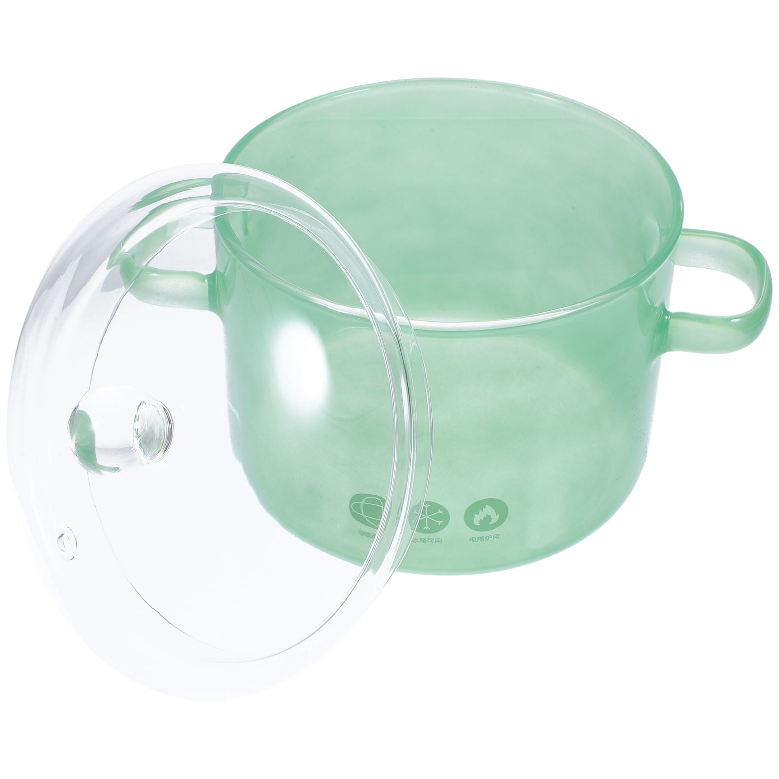 MLINS Heat Resistant Glass Soup Pot with Lid Dual Handle Clear Glass ...