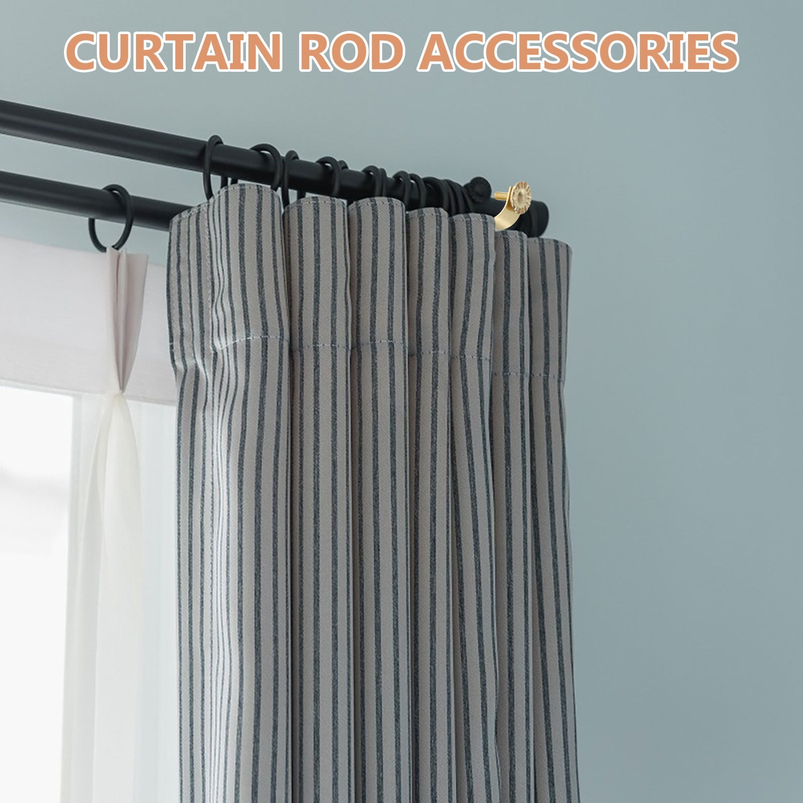 MLINS Heavy Duty Curtain Rod Bracket Single Curtain Rod Holder Drapery ...