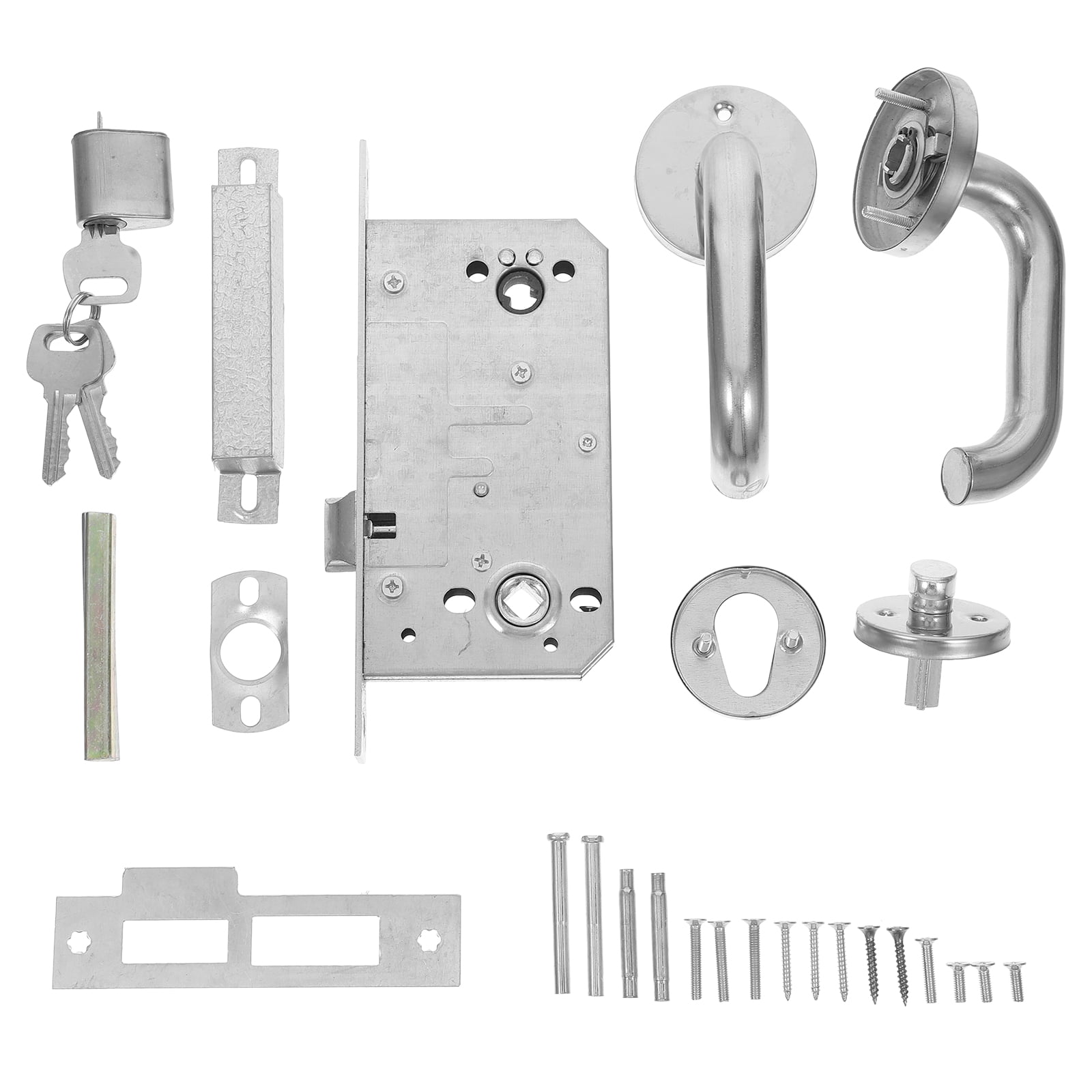 MLINS Heavy Duty Door Lock Pressure Latch Lever Safety Security Silver ...