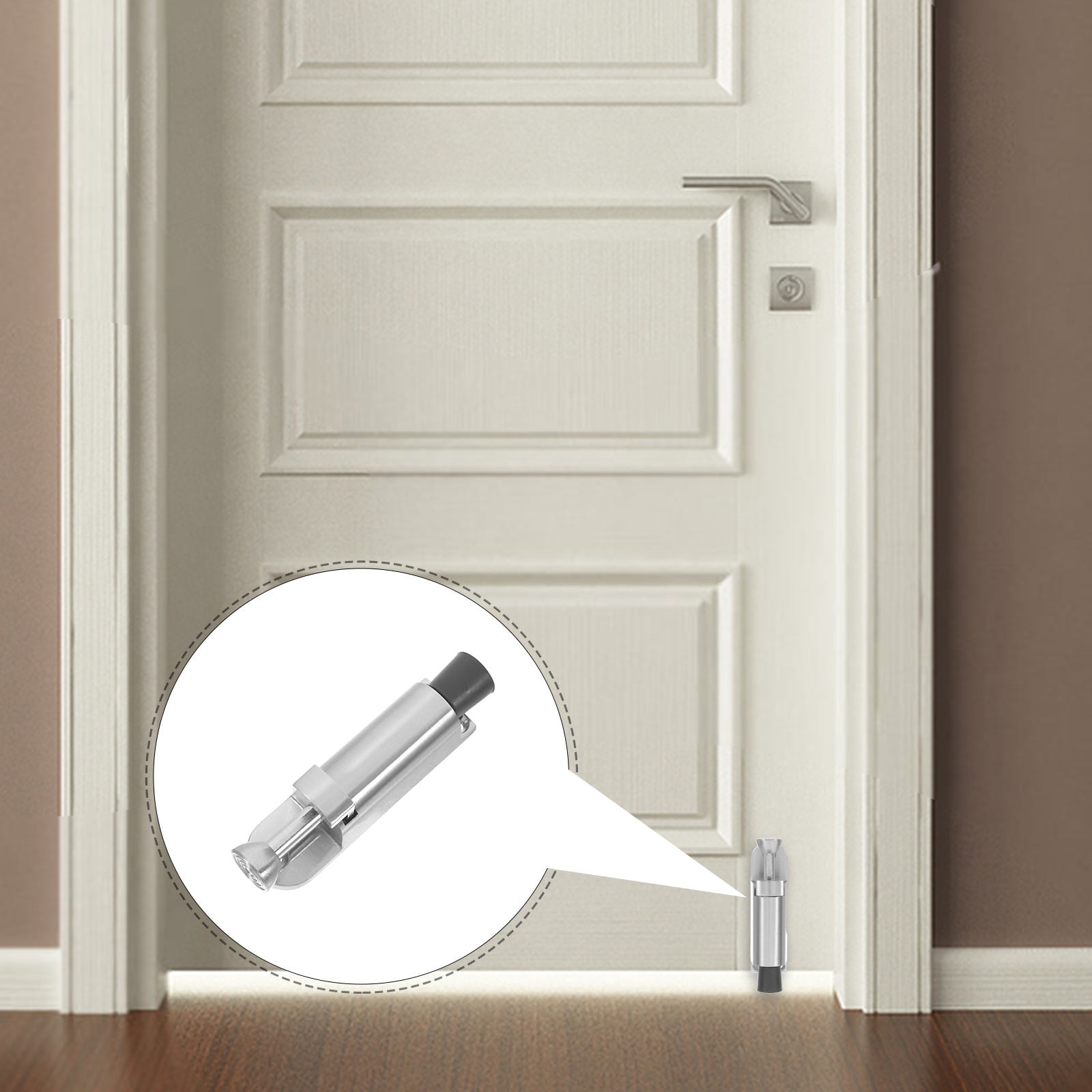 MLINS Heavy Duty Floor Latch for Door Spring-loaded Bolt Plunger Silver ...