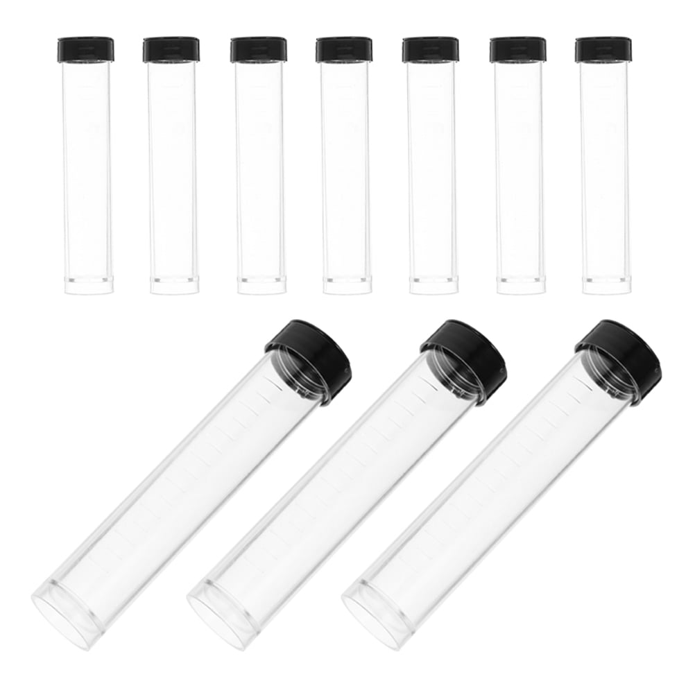 MLINS Hemoton 10pcs 10ml Plastic Vials with Lids Empty Liquid Sampling ...