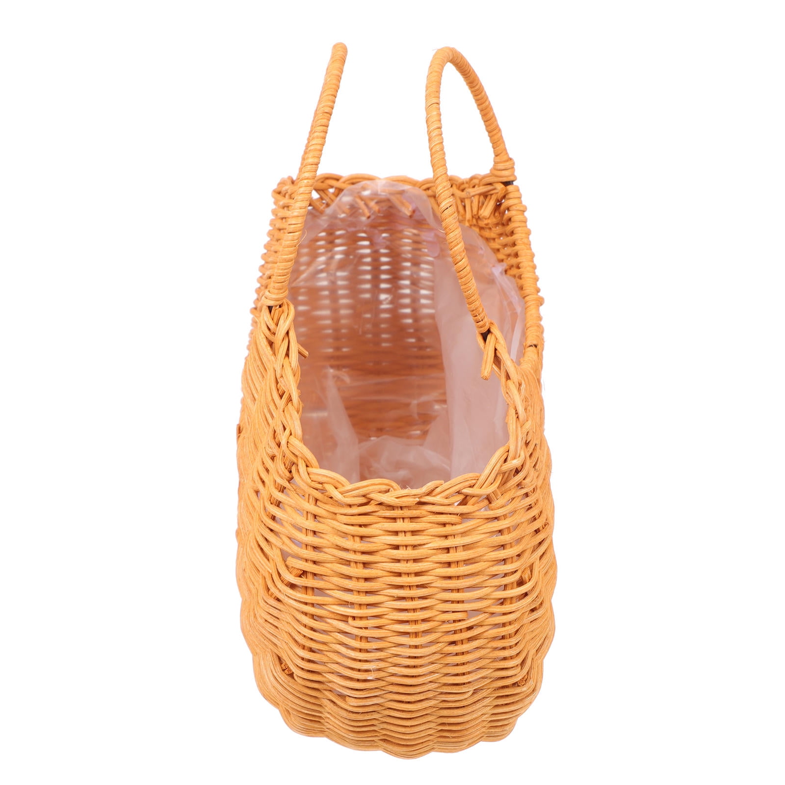 MLINS Home Rattan Woven Flower Basket Portable Handheld Basket with ...
