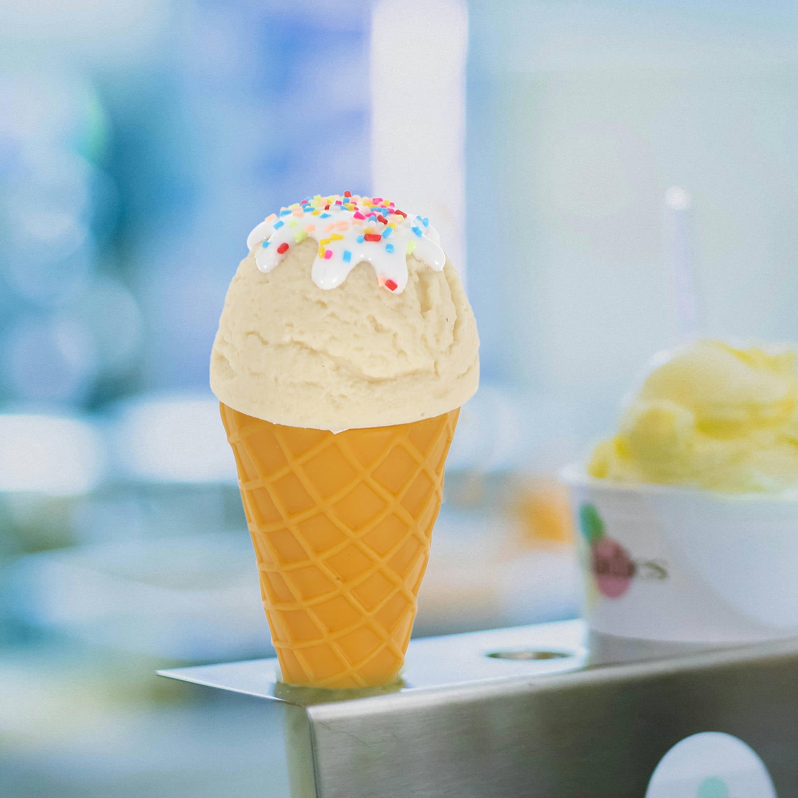 MLINS Ice Cream Model Realistic Cone Decoration Simulate Lifelike White ...