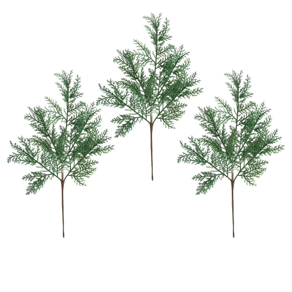 MLINS Imitation Chinese Weeping Cypress Leaf 3Pcs Fake Leaves For Gift ...