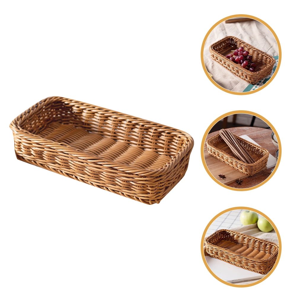 MLINS Imitation Rattan Basket Condiment Seasoning Jar Storage Holder ...