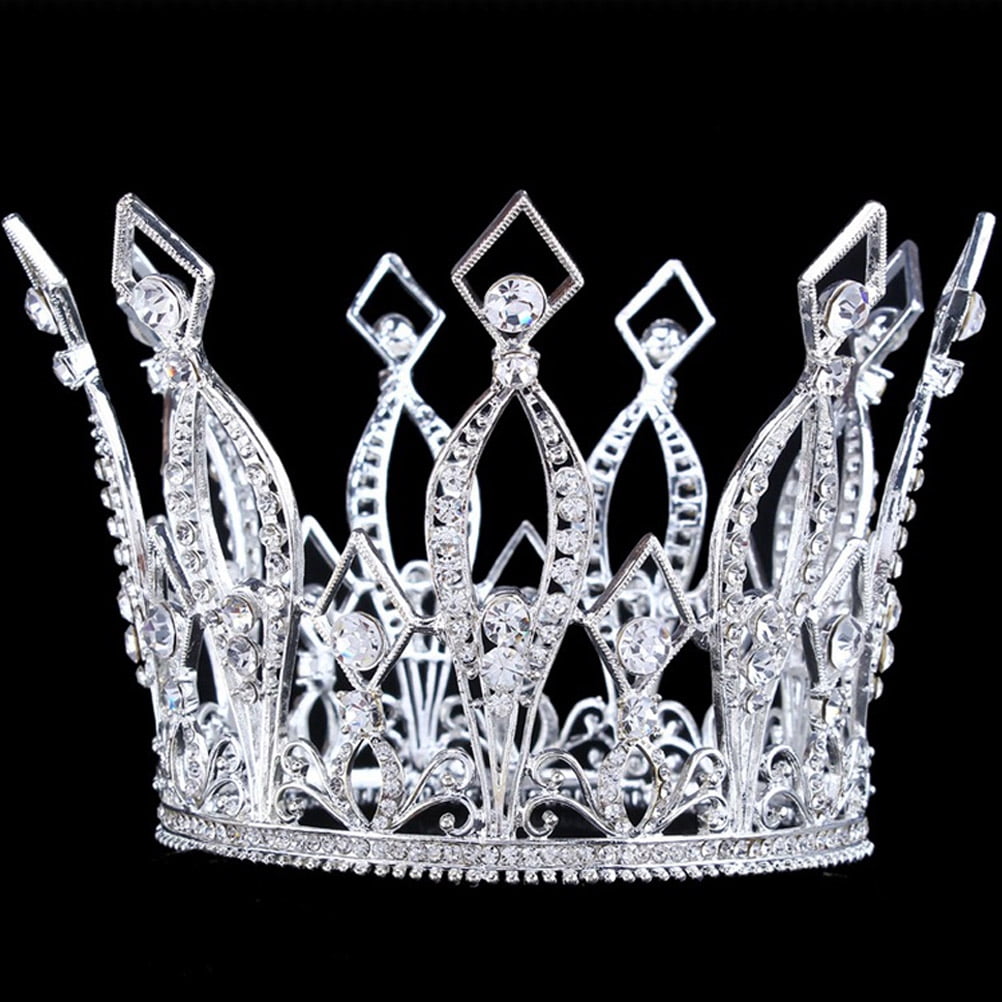 MLINS Imperial Medieval Crown Accessories for Wearing Use Silver Glass ...