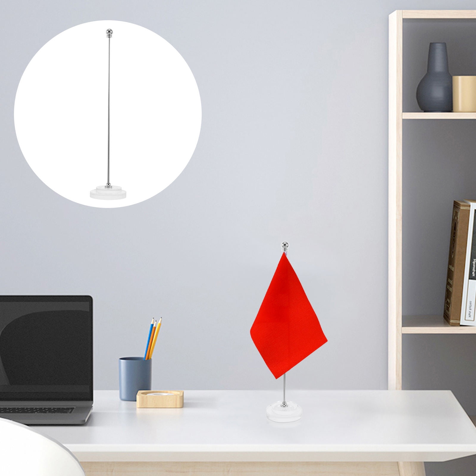 MLINS Indoor Tabletop Flagpole Stand With Heavy Duty Metal Flag Pole ...