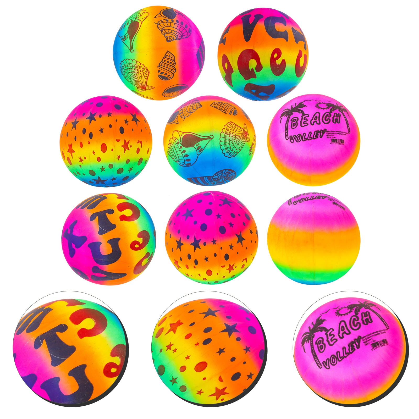 MLINS Inflatable Beach Balls for Kids PVC Pool Toy Easy to Inflate Set ...