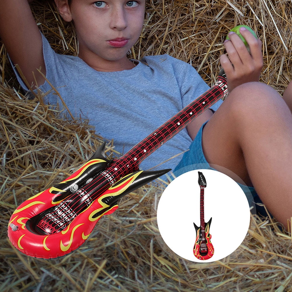 MLINS Inflatable Mini Guitar Toy for Kids Realistic Flame Design PVC ...