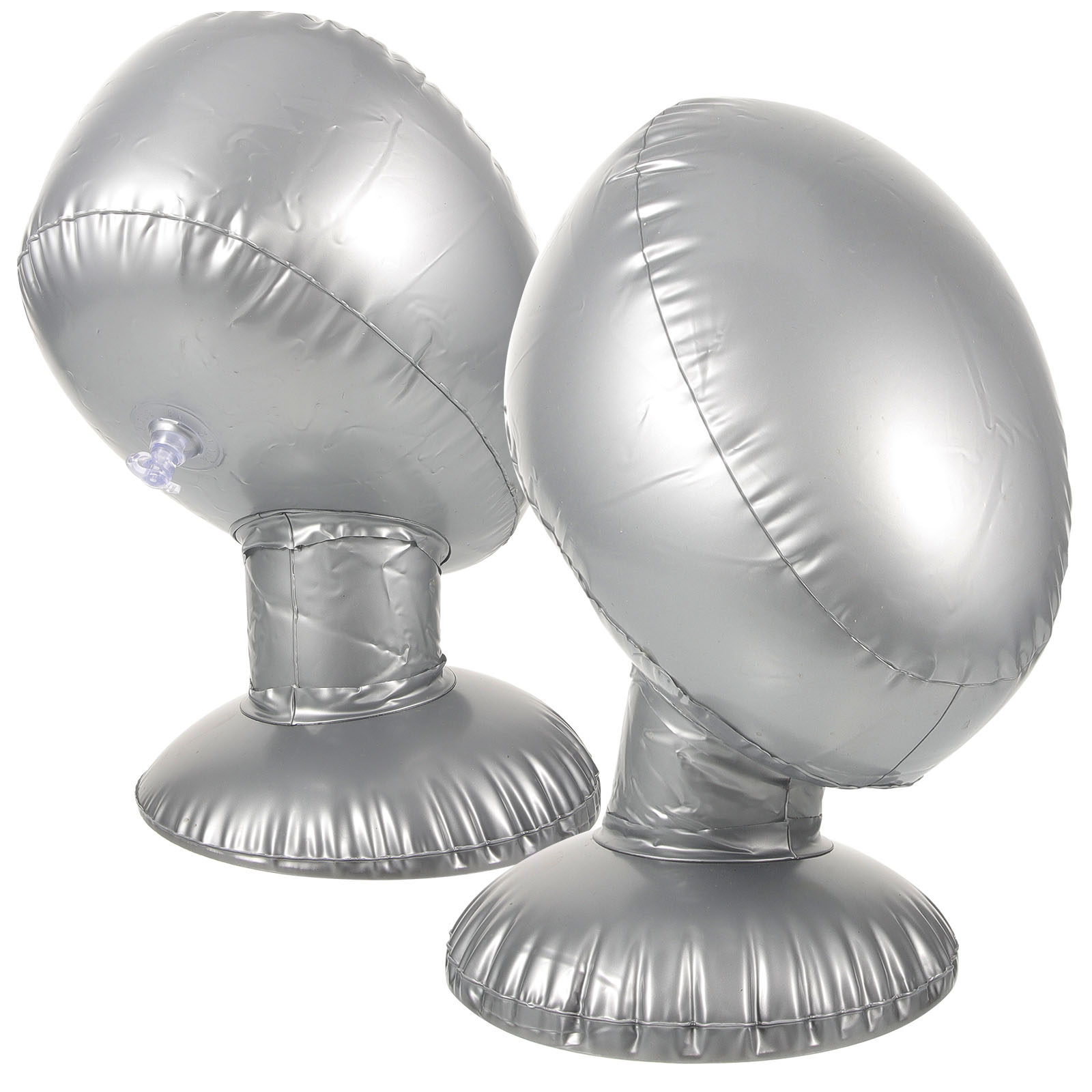 MLINS Inflatable PVC Wig Mannequin for Styling and Display Silver ...