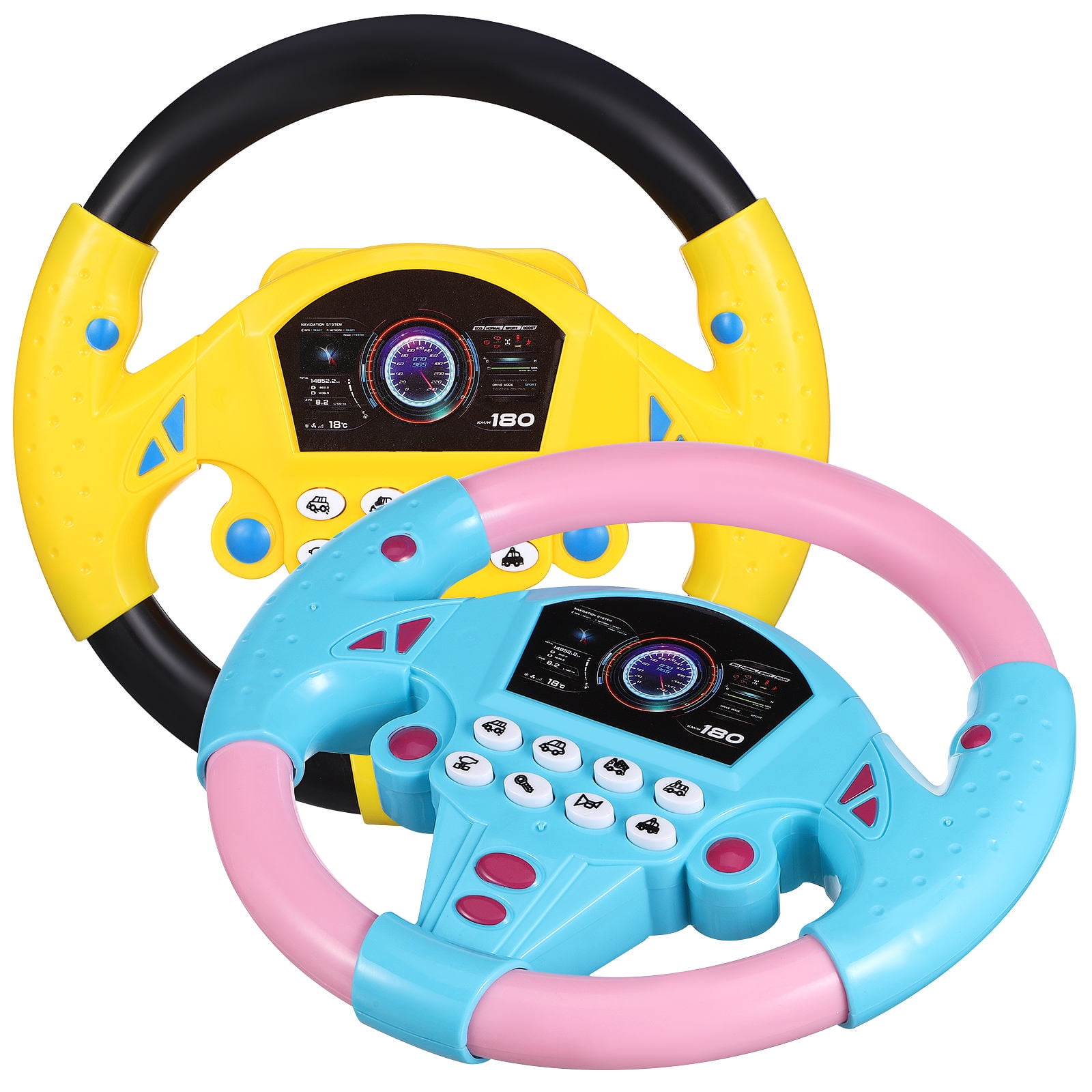 MLINS Interactive Driving Wheel Toy with Realistic Sounds and ...