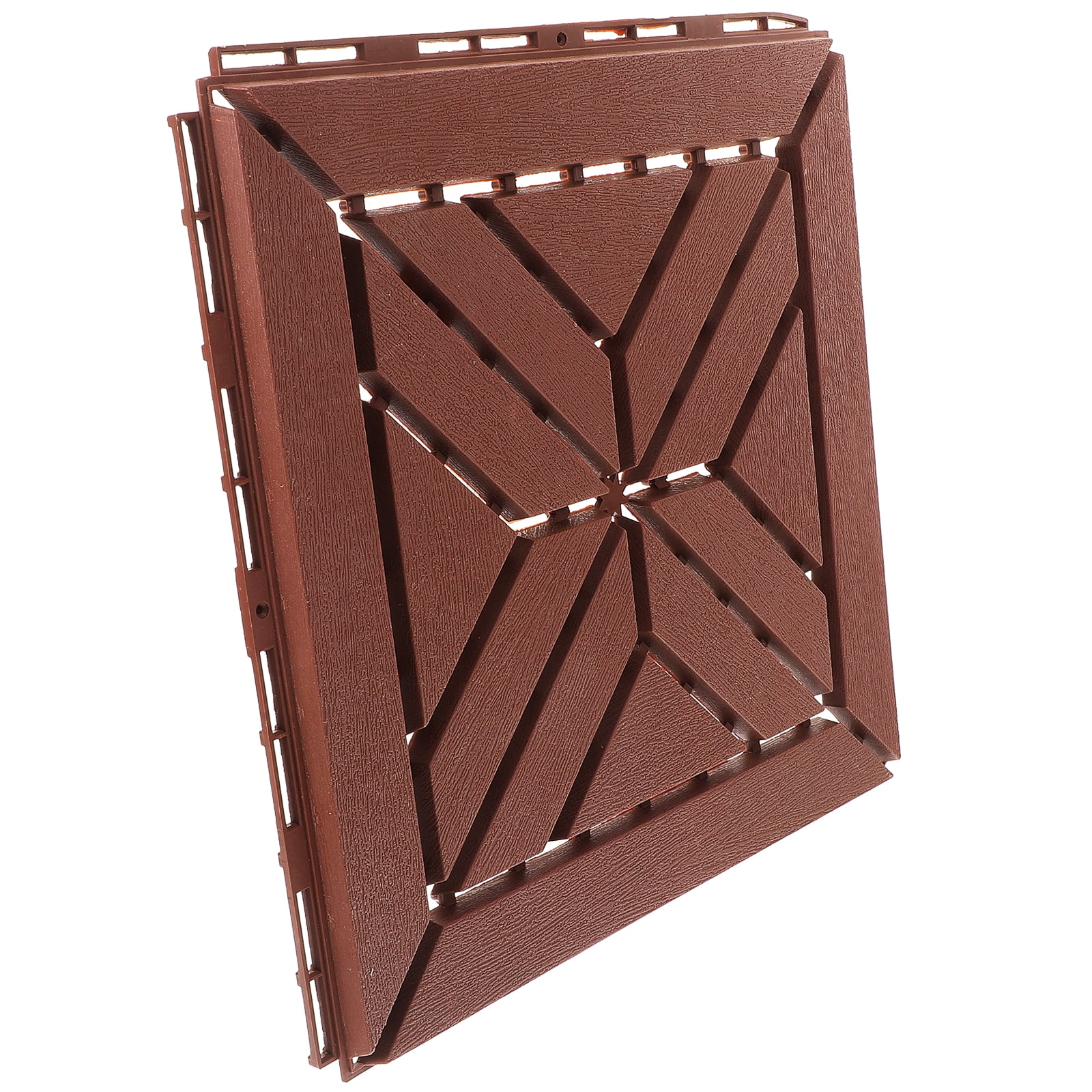 Brown PP Interlocking Deck Tiles for Home Use Sturdy Wear-Resistant 10 Pieces - Walmart.com