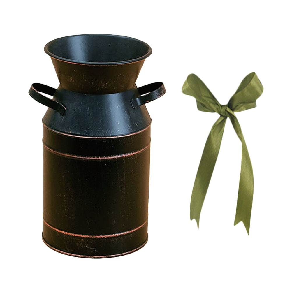 MLINS Iron Material Vase Tabletop Decor Rustic Flower Bucket Small ...