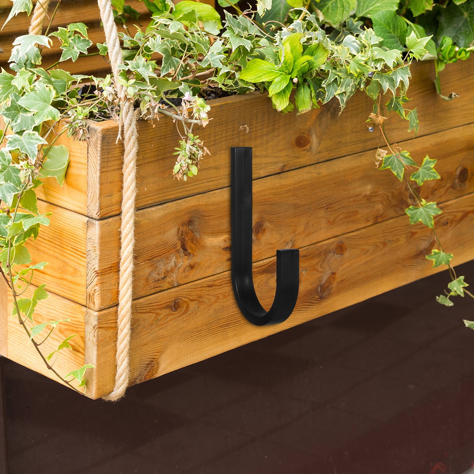 DINHEAROM J Shaped Hooks Black 1Pack 4.9Inch Heavy Duty Garage Storage ...