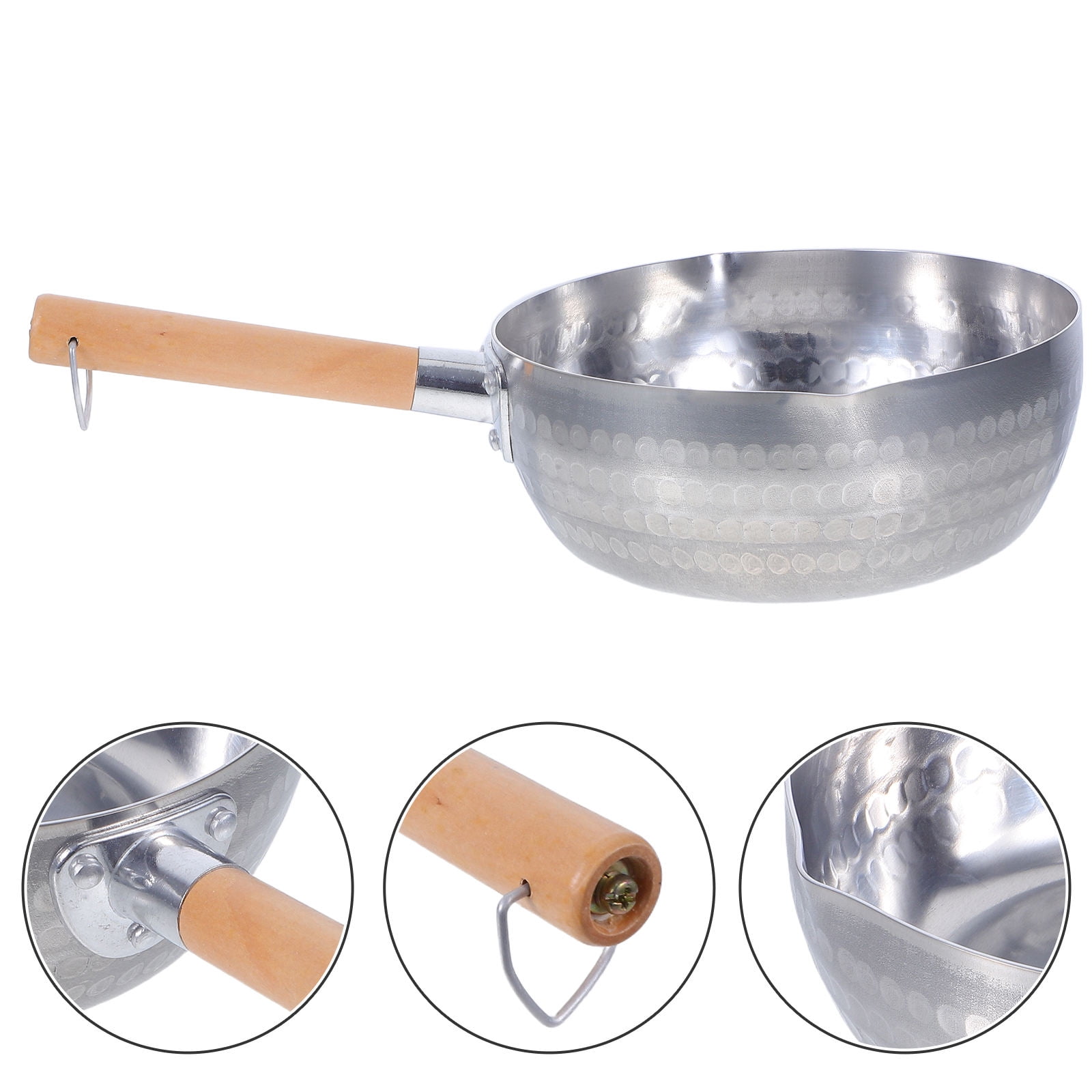 DINHEAROM Aluminium Wok Pan Flat Bottom Pan Silver 1Pcs For Faster ...