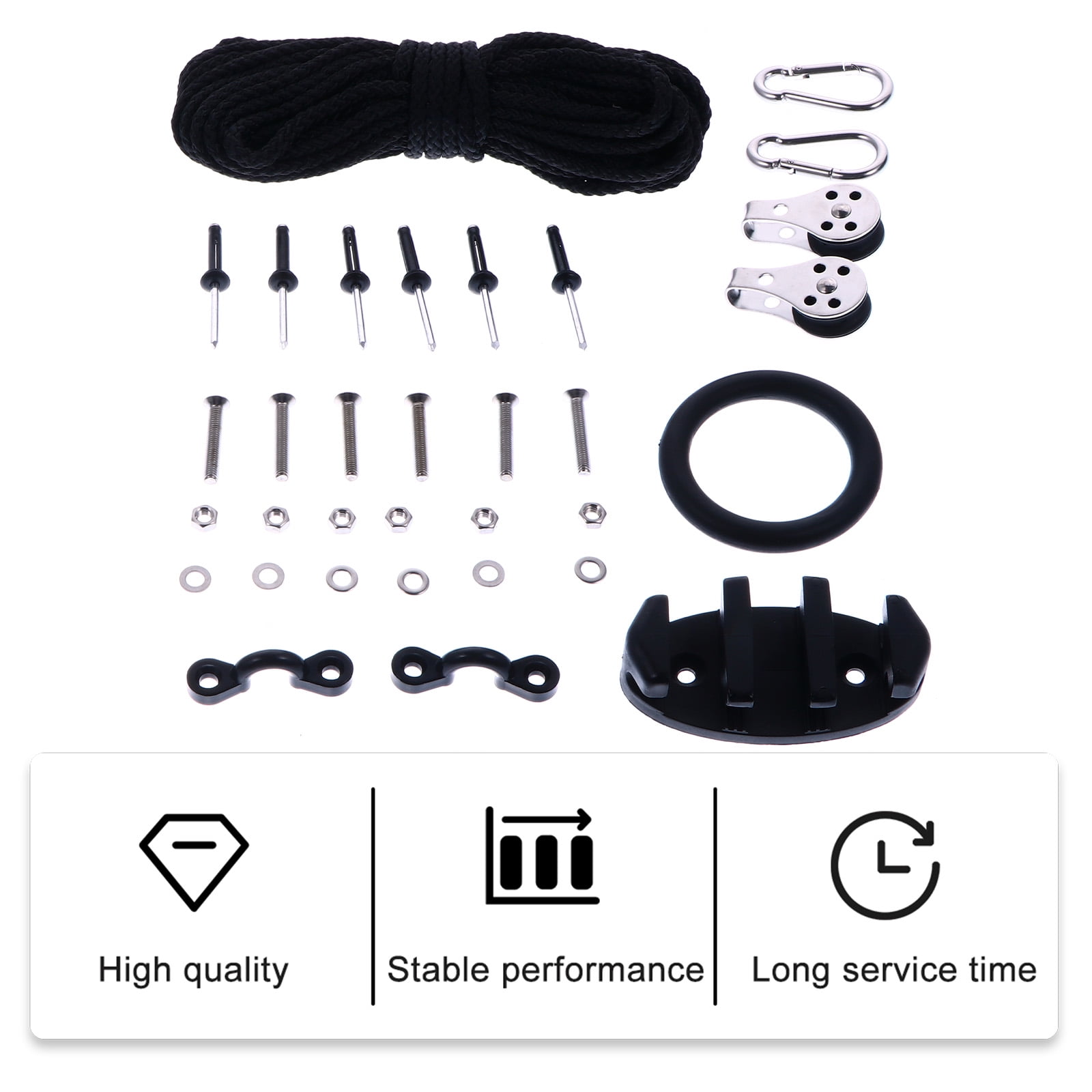 MLINS Kayak Parts Adjustable Boat Inflatable Anchor Trolley Kit System ...