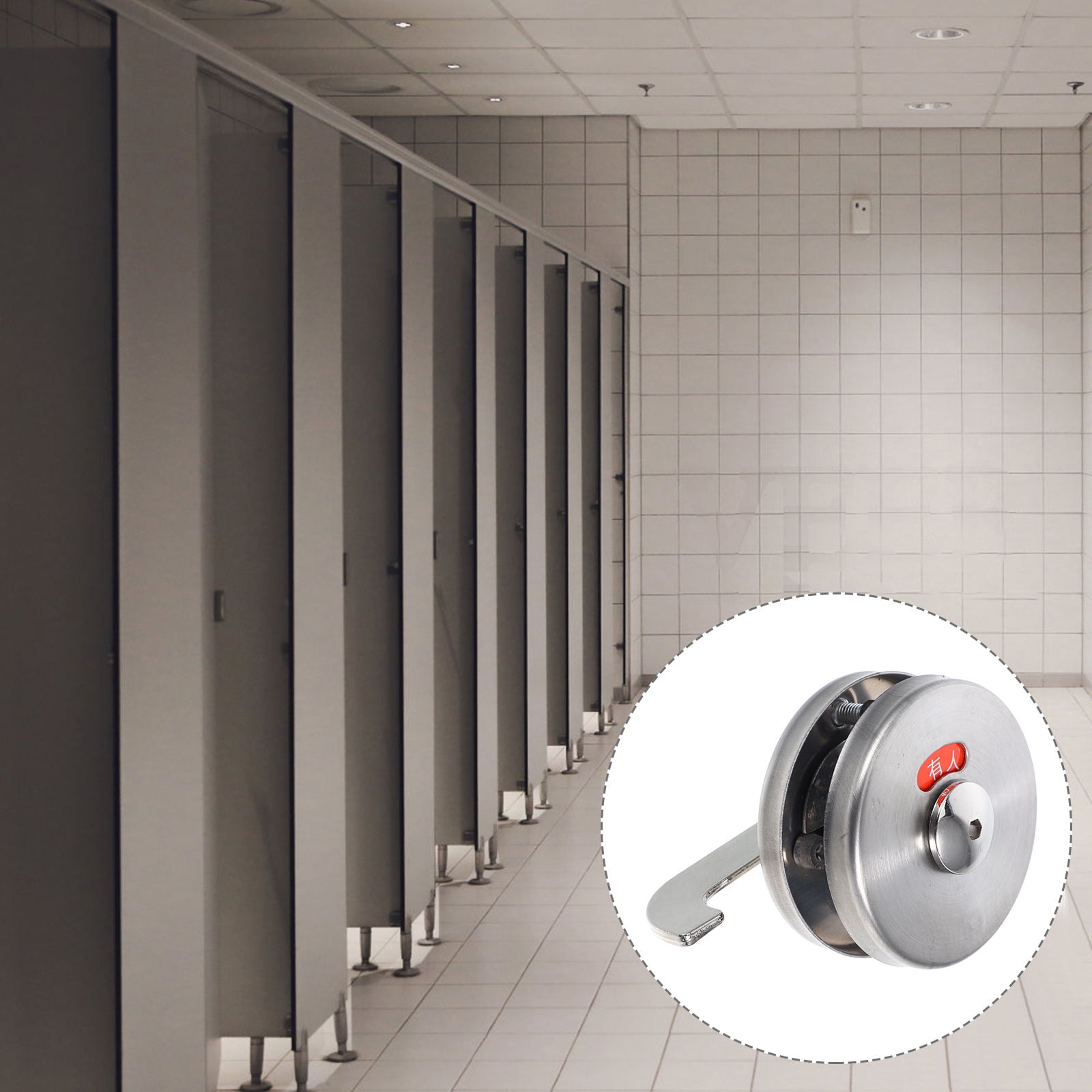 MLINS Keyless Bathroom Door Lock Stainless Steel Privacy Indicator Lock ...