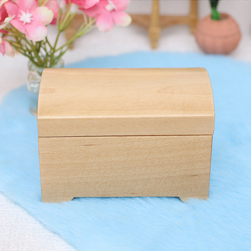 MLINS Khaki Mini Storage Box for Doll House Crafts Wood Tiny Crate for ...