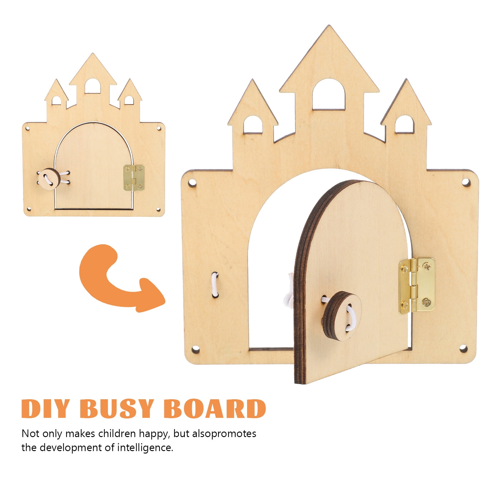 MLINS Khaki Wooden Busy Board for Kids Play Promoting Intelligence ...