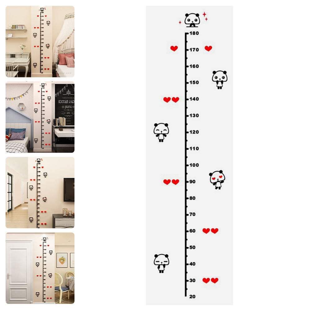 MLINS Kid Height Sticker Bear Pattern Decal Child 163.5X3X0.2CM Black ...
