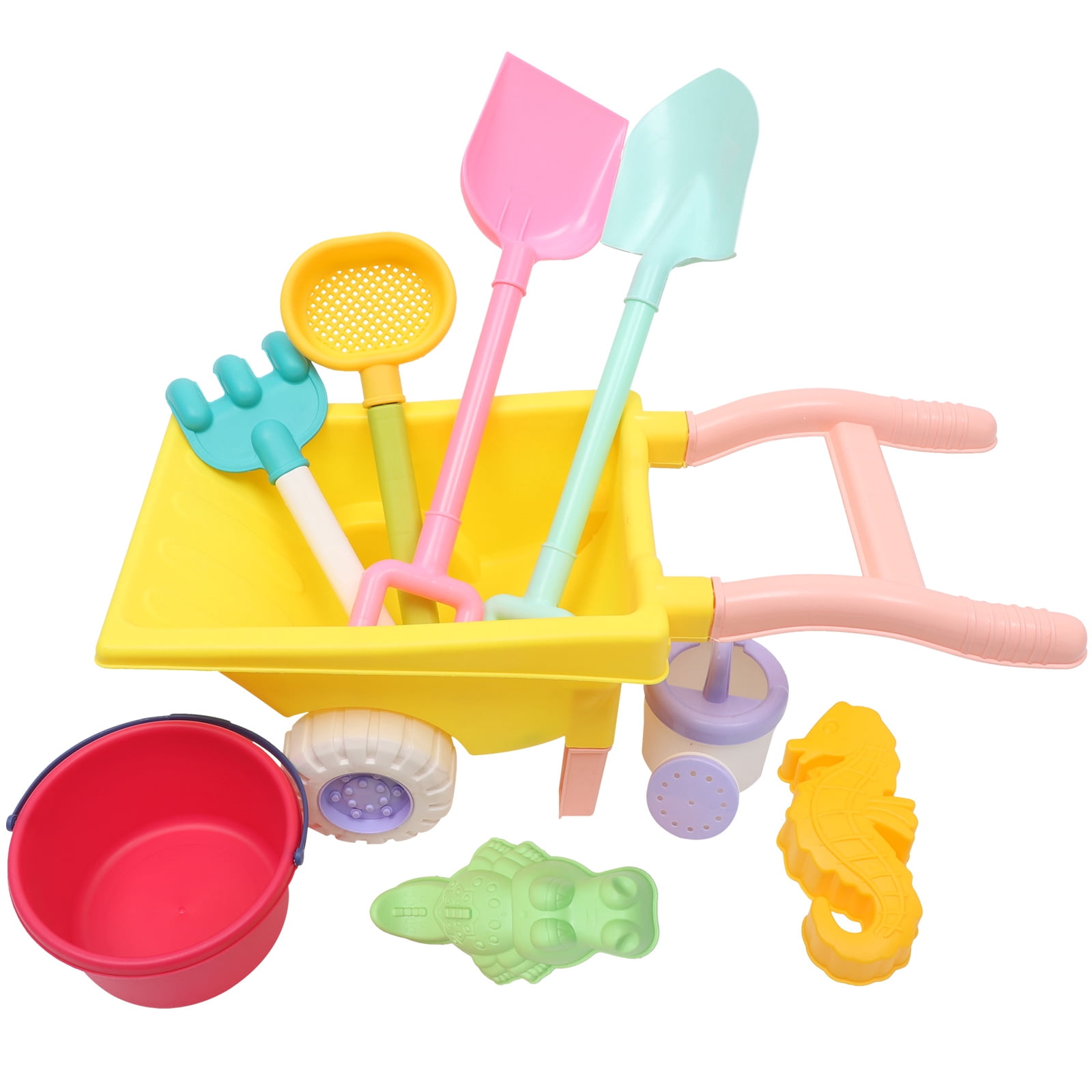 MLINS Kids Beach Toy Set with Sand Cart Shovel Bucket Rake Made of PP ...