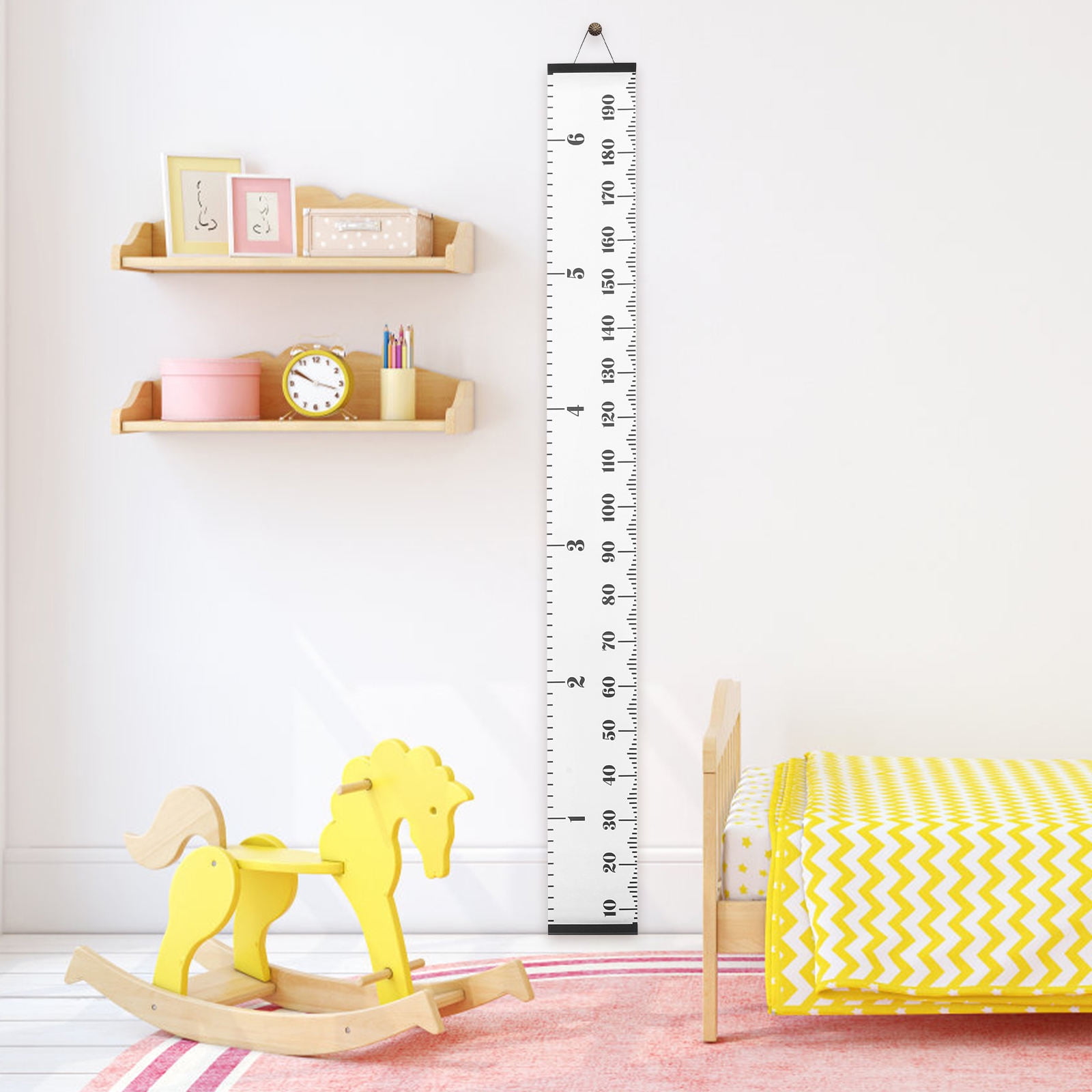 MLINS Kids Growth Charts Baby Height Growth Chart Ruler Removable Canvas Wall Hanging ...