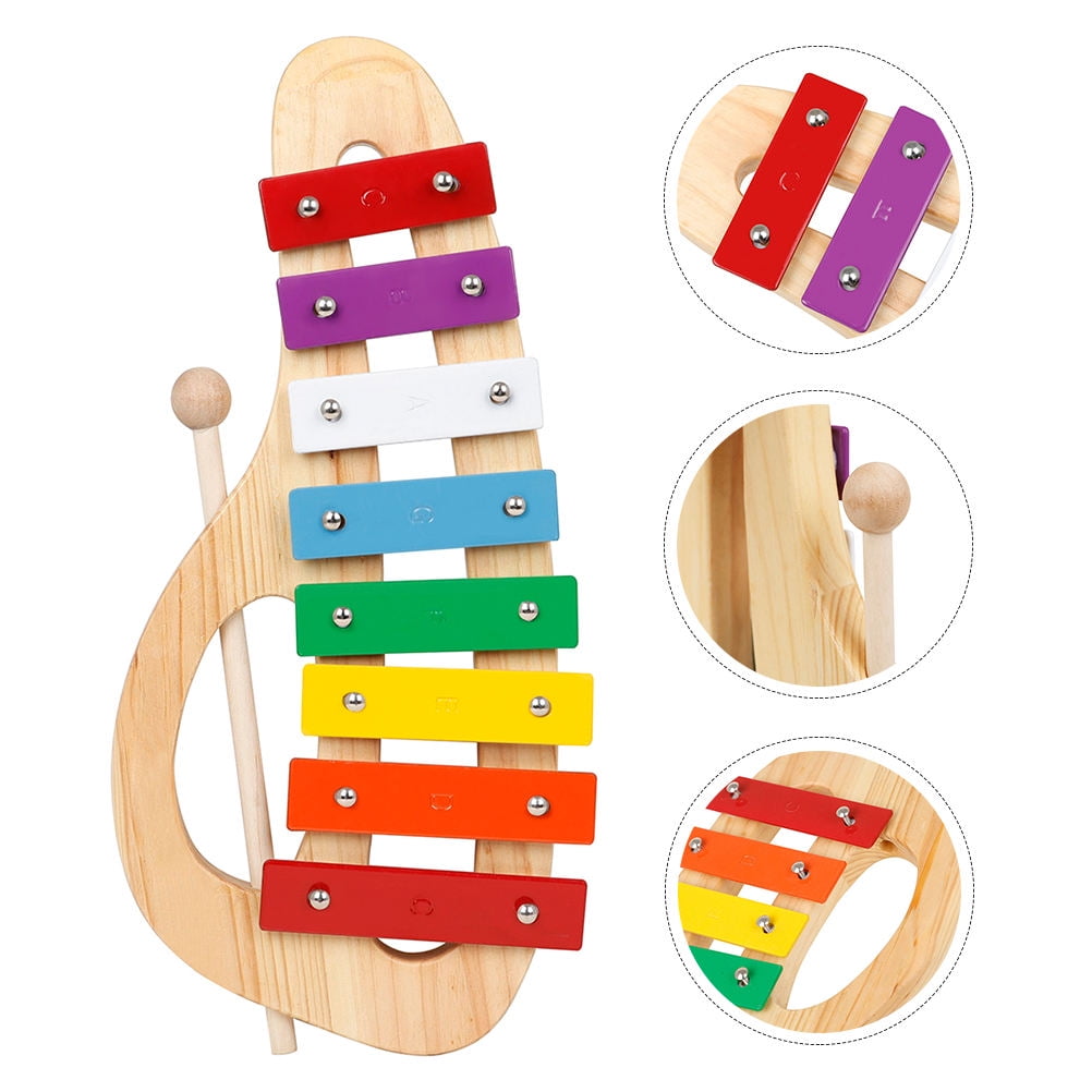 MLINS Kids Percussion Instruments with 8Note Metallophone Made of Metal ...