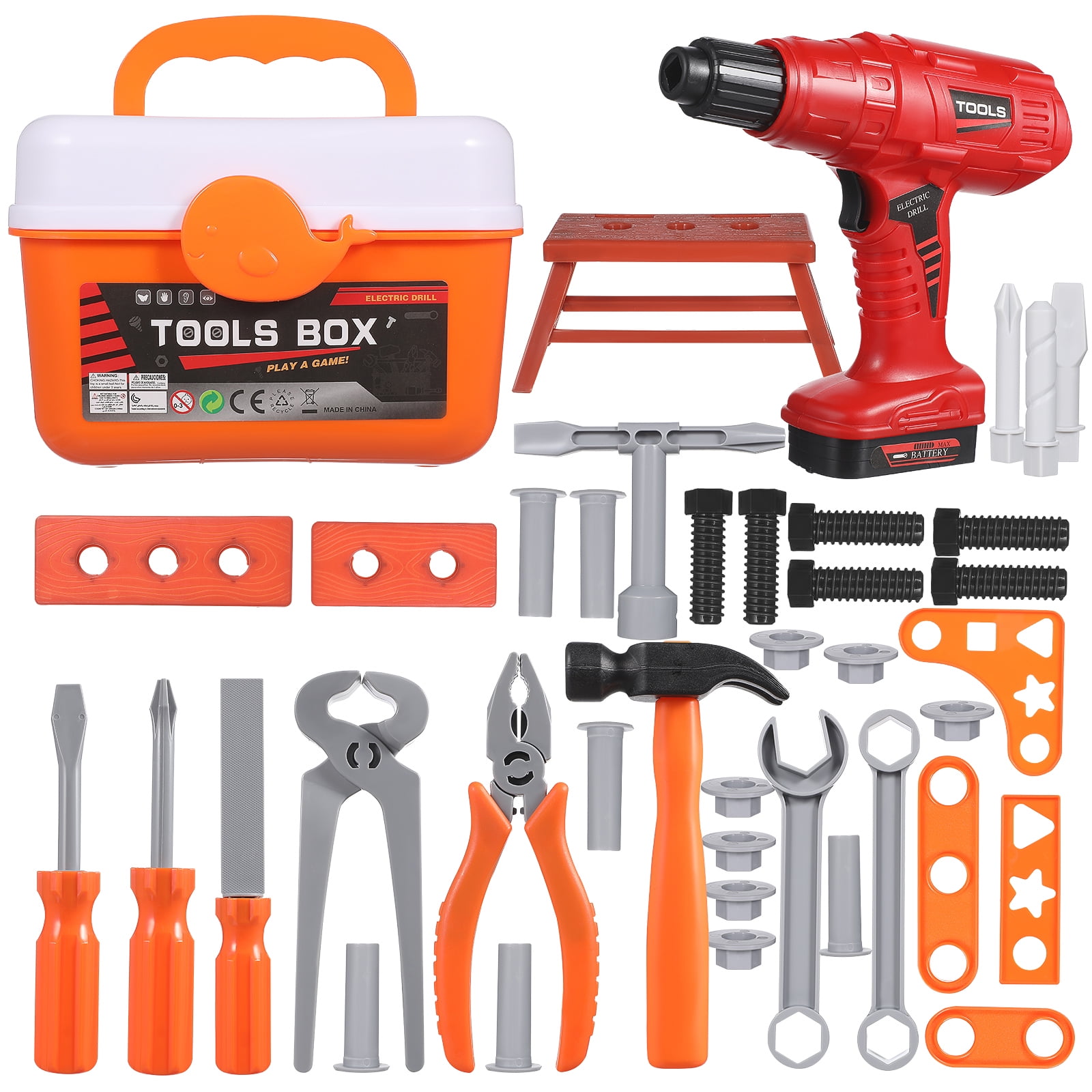 MLINS Building Toys Electric Drill Tool Box Toddler Child - Walmart.com
