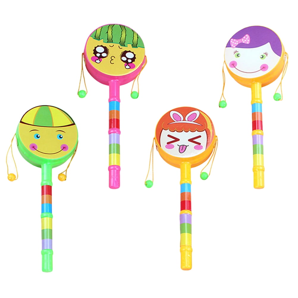 MLINS Kids Rattle Drums with Smooth ABS Material and Diverse Cartoon ...