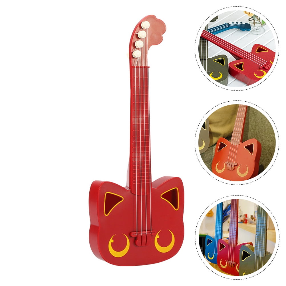 MLINS Kids Ukulele Toy Made of Plastic for Fun Musical Play Bright Red ...