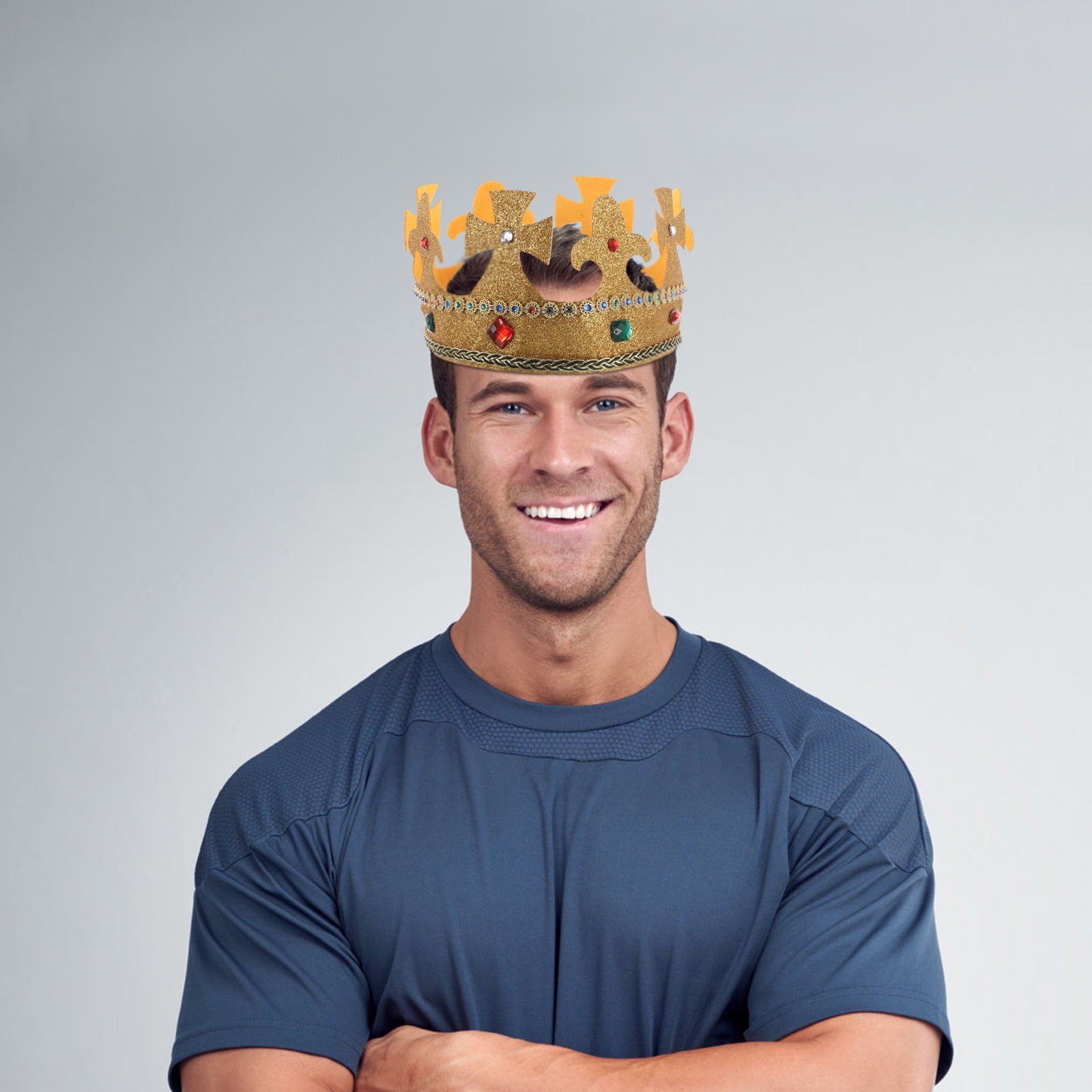 MLINS King Cosplay Crown King Costume Crown Hat King Crown Cap Medieval ...