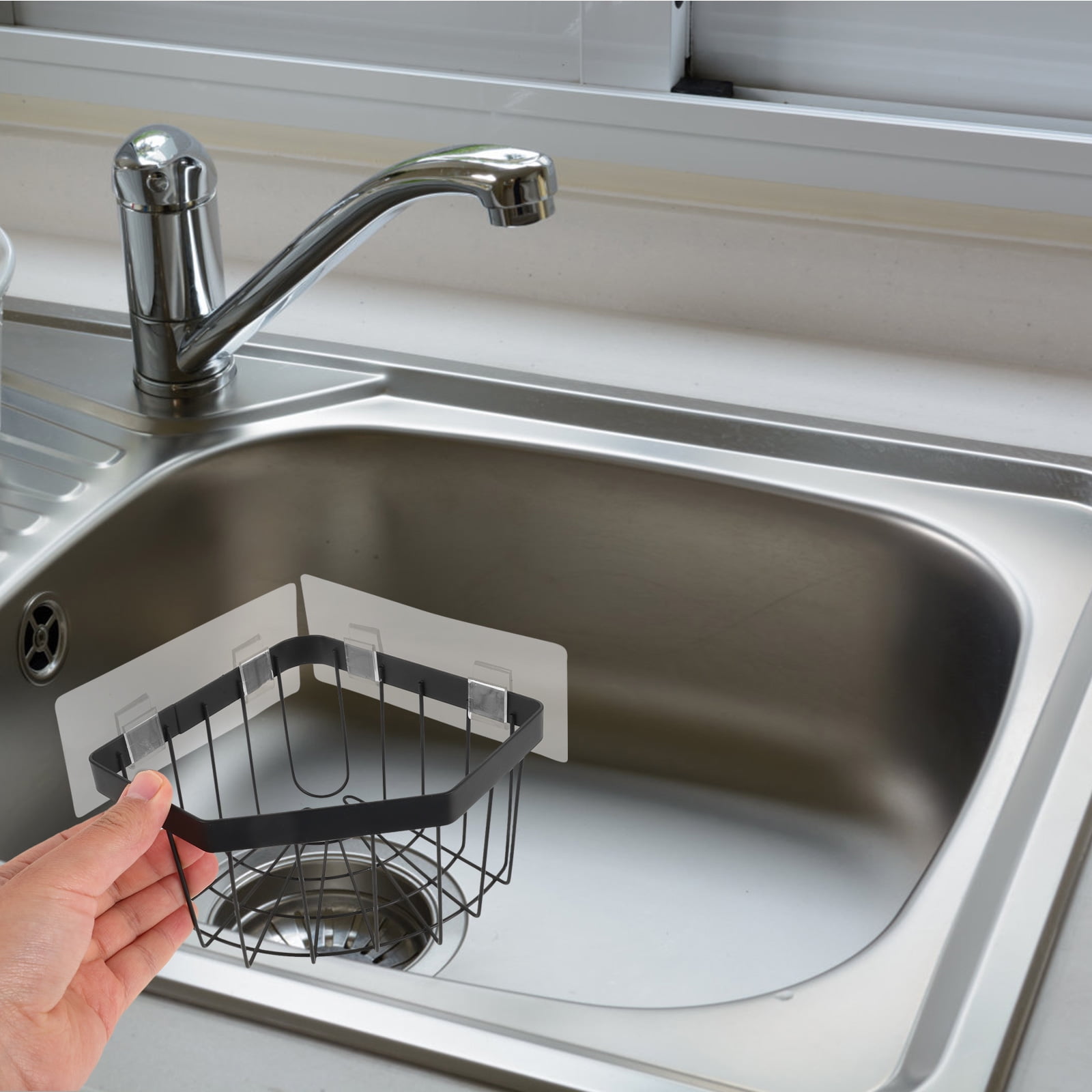 MLINS Kitchen Sink Organizer Sponge Holder for Stainless Drain Pantry ...