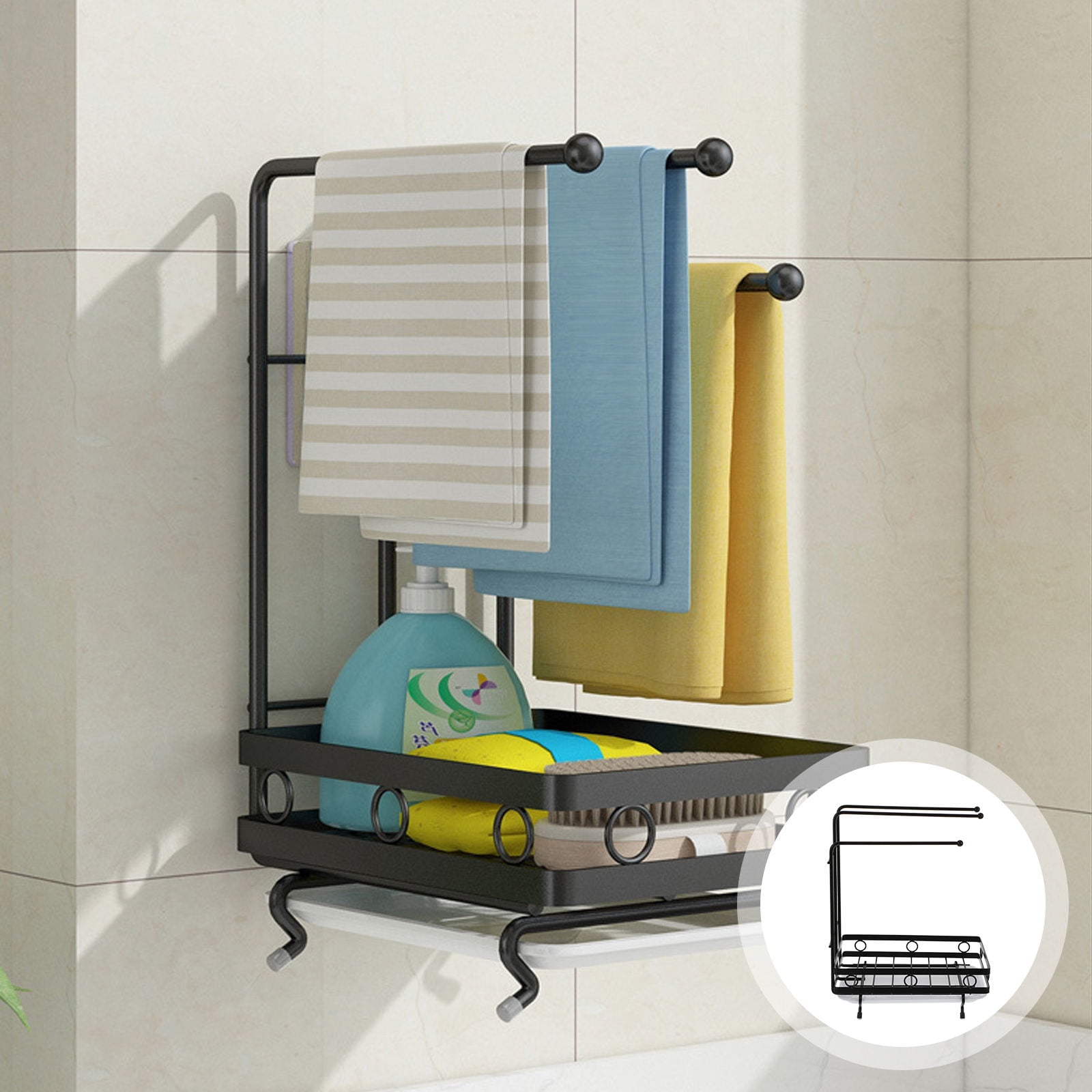 MLINS Kitchen Storage Rack Dishcloth Sponge over Cabinet Towel Bar ...