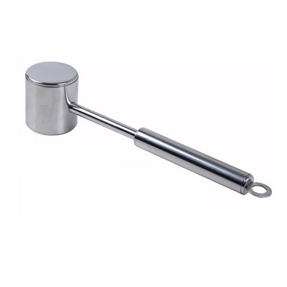 MLINS Stainless Steel Meat Tenderizer Hammer for Kitchen Use with Long ...