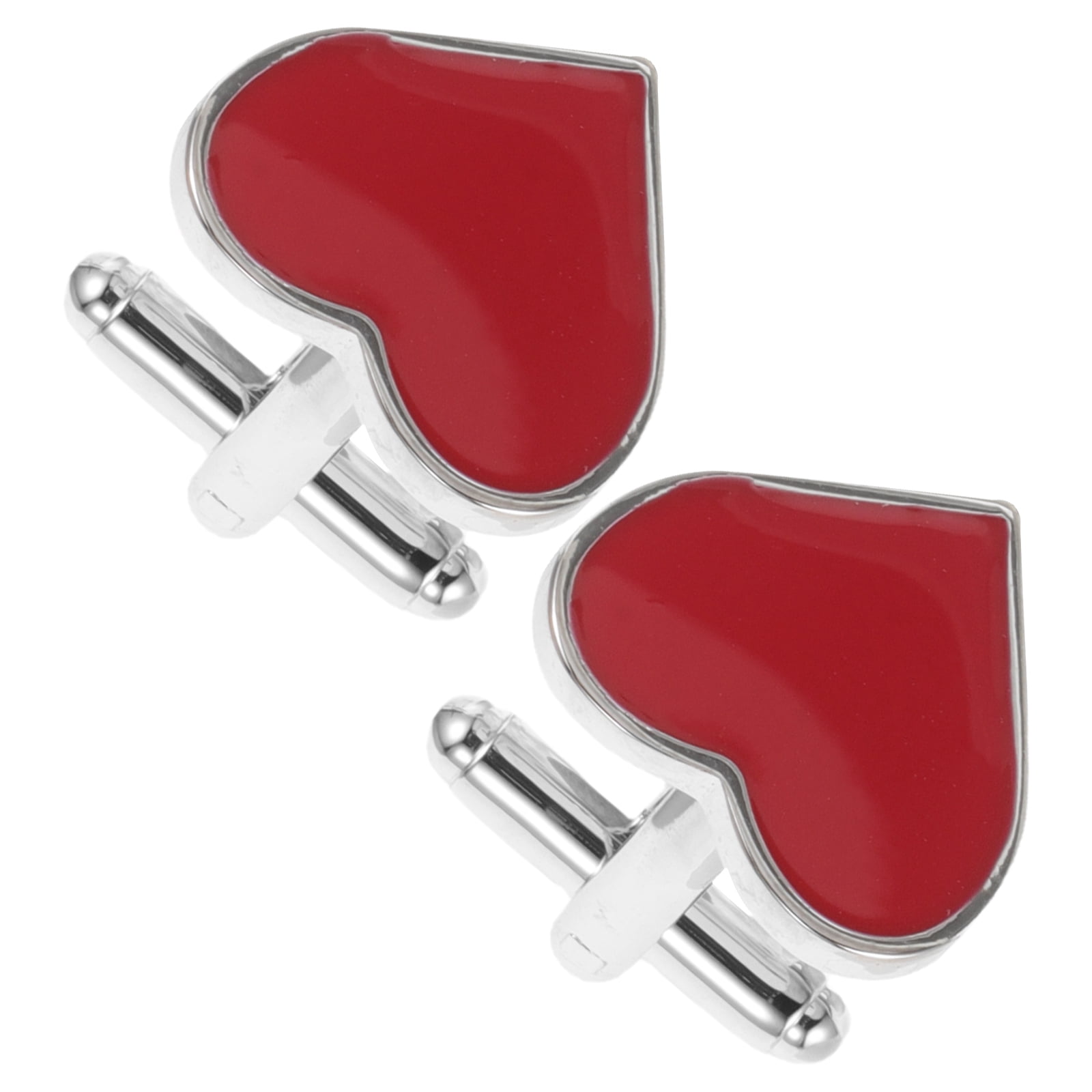 LIFKOME Heart Cufflinks Red 1 Pair 0.8x0.7x0.7in - Walmart.com