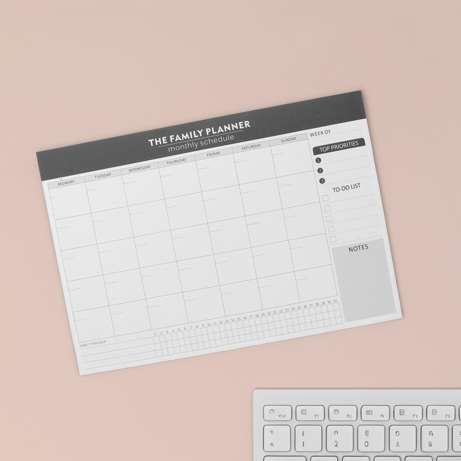 MLINS Large Monthly Planner for Students and Teachers with Checklist ...