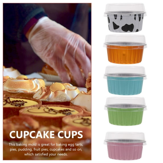 MLINS Lidded Pudding Cups for Storage Assorted Color Elegant Appearance ...