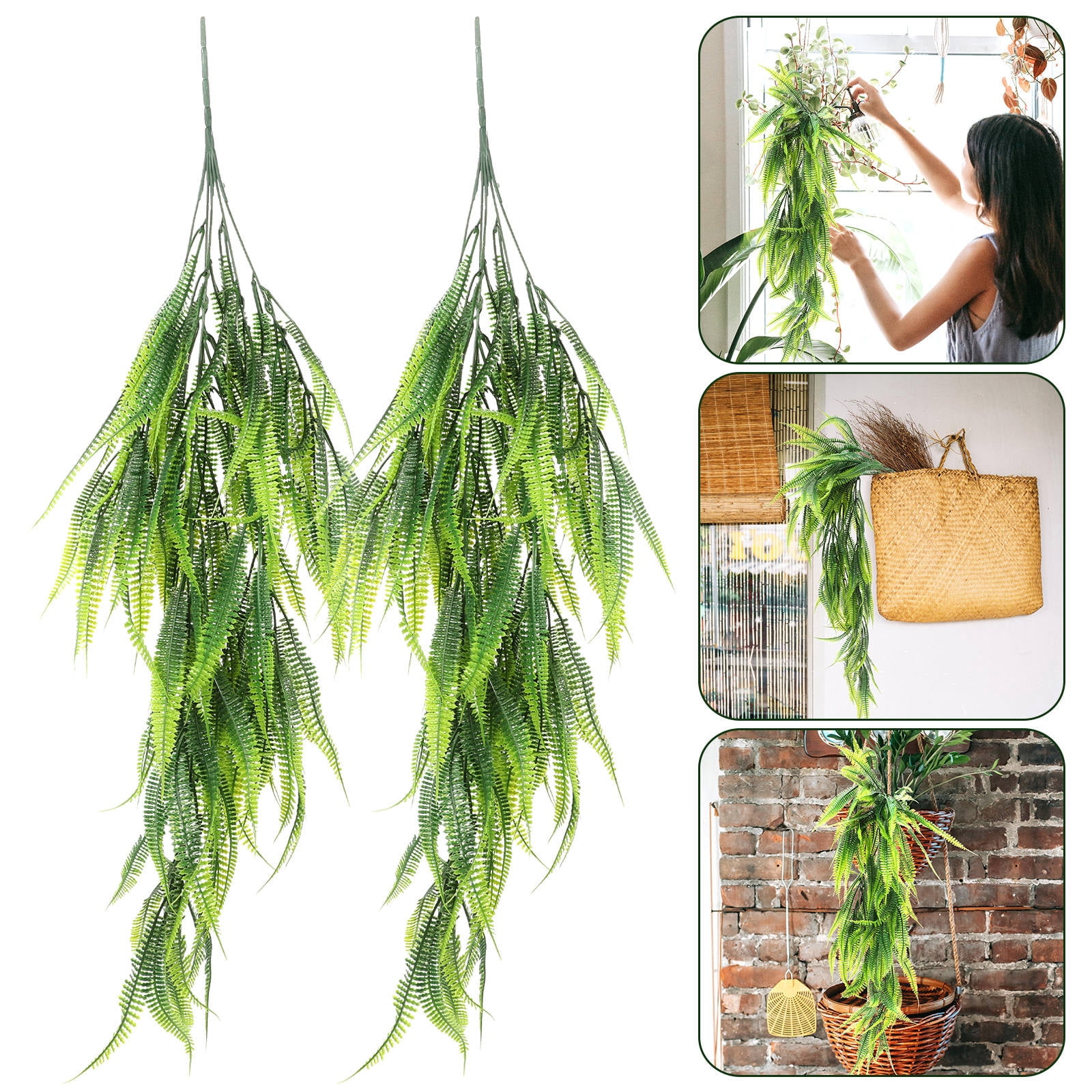 MLINS Lifelike Artificial Hanging Plants for Home Decor Easy to PVC ...